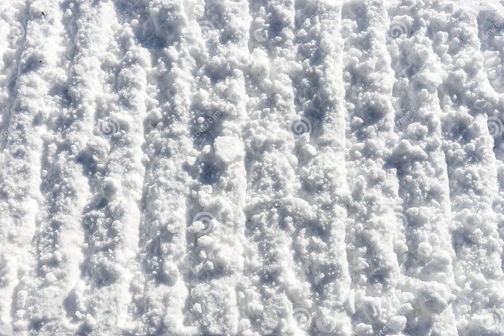 Snowmobile Track Marks on the Snow Stock Photo - Image of cross, bright ...