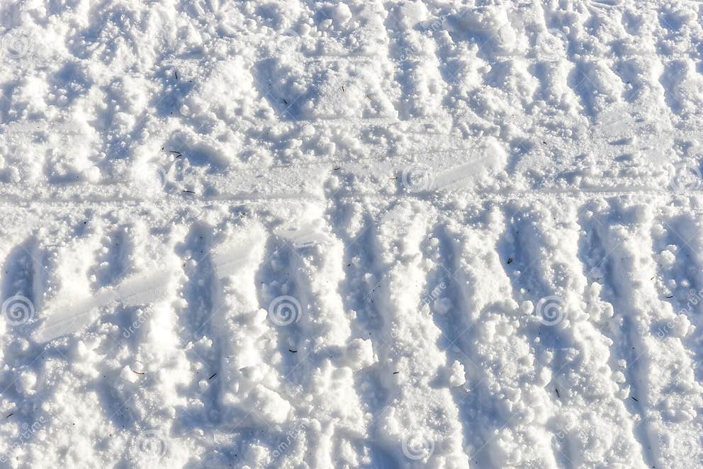 Snowmobile Track Marks on the Snow Stock Photo - Image of mark ...