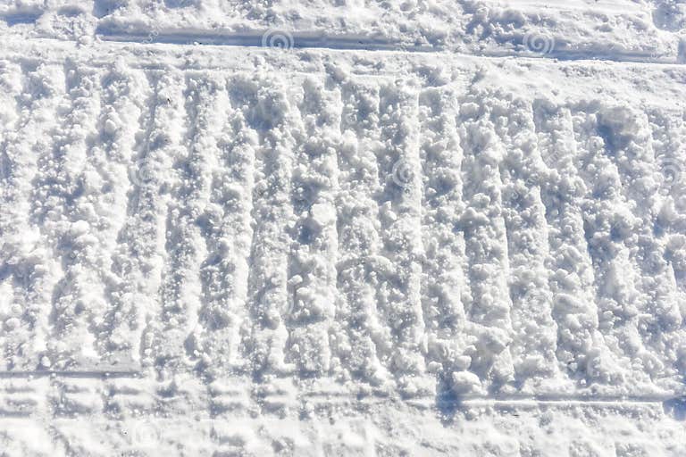 Snowmobile Track Marks on the Snow Stock Image - Image of line ...
