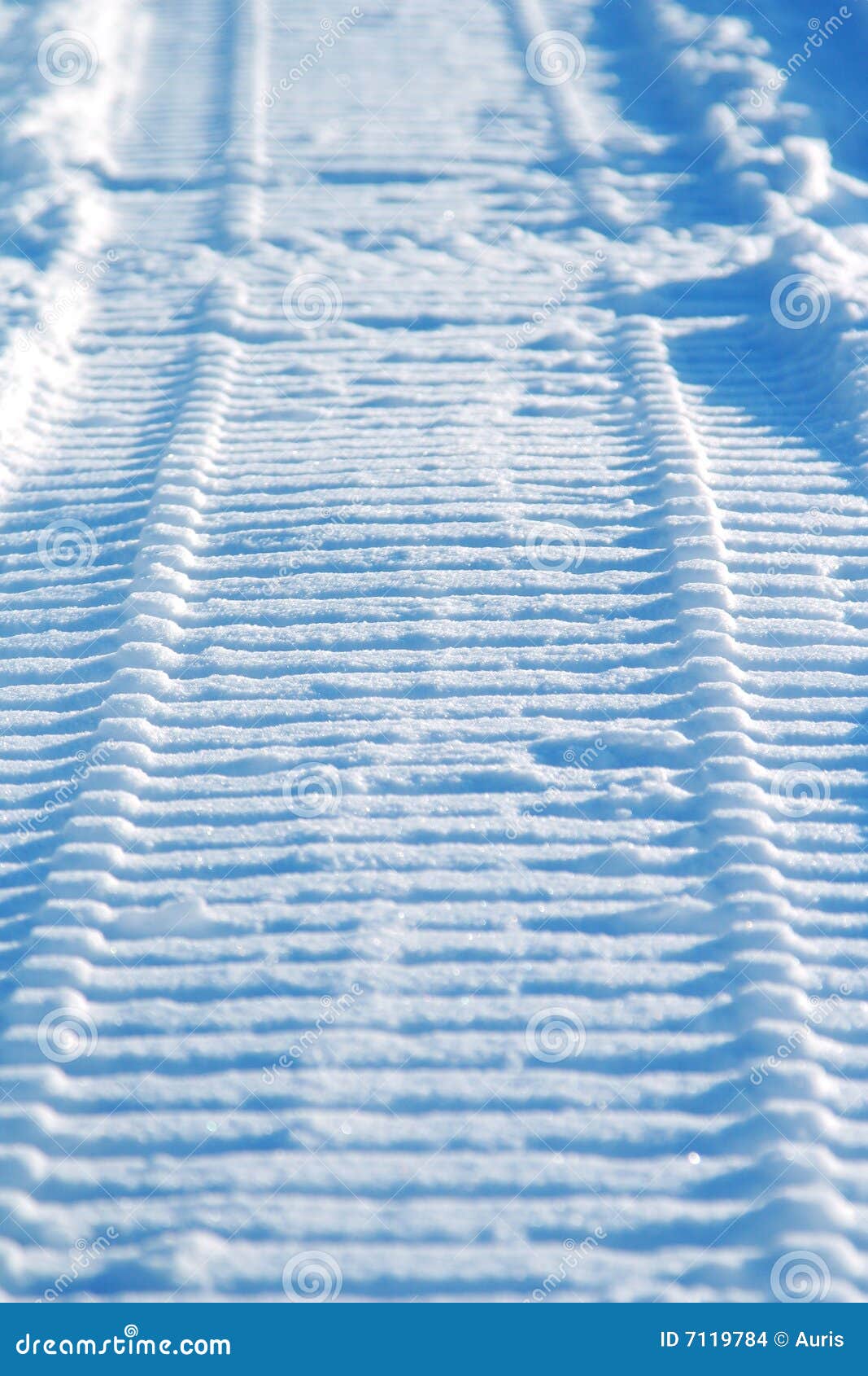 Snowmobile track on snow stock photo. Image of journey - 7119784