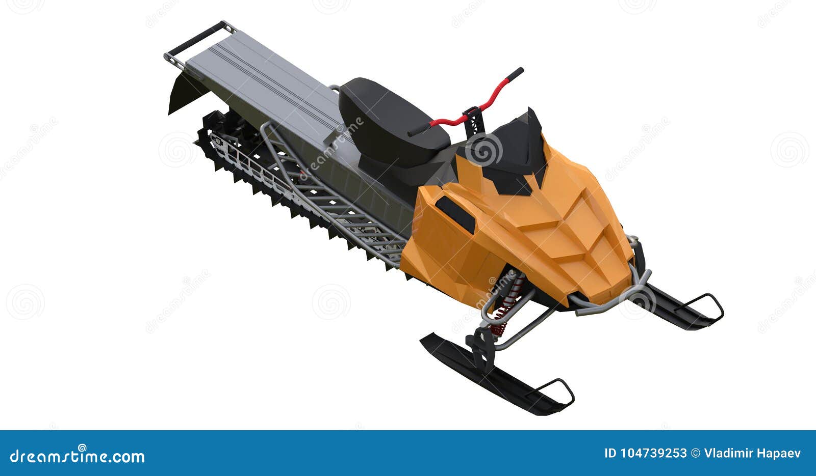Snowmobile. Types of Equipment from Different Sides. 3d Rendering ...