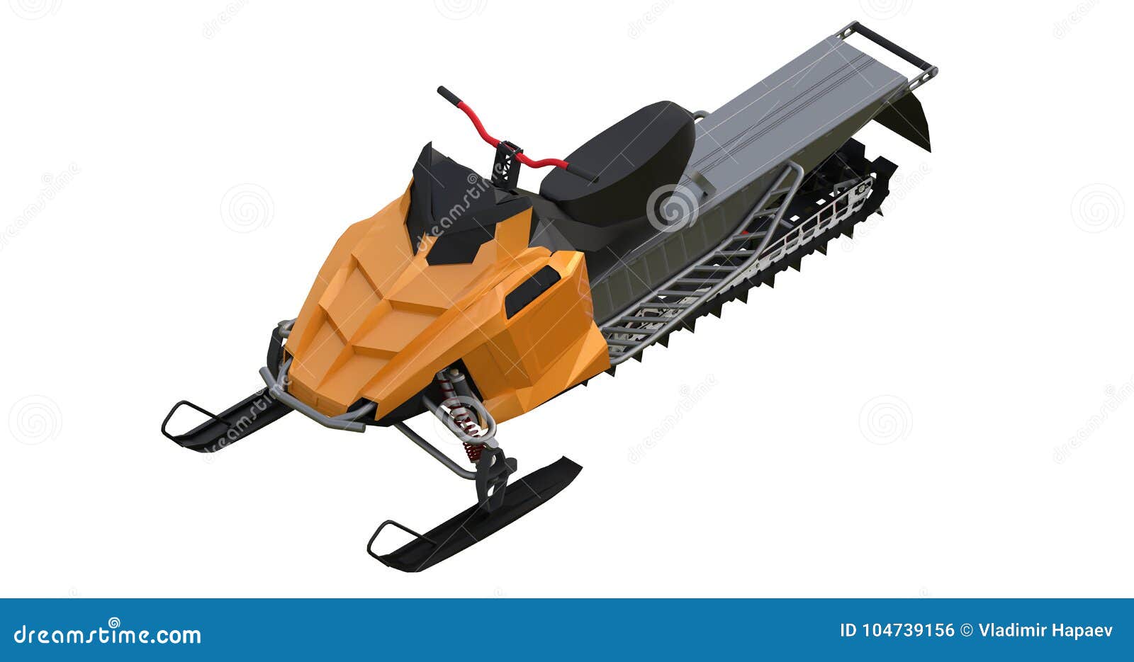 Snowmobile. Types of Equipment from Different Sides. 3d Rendering ...