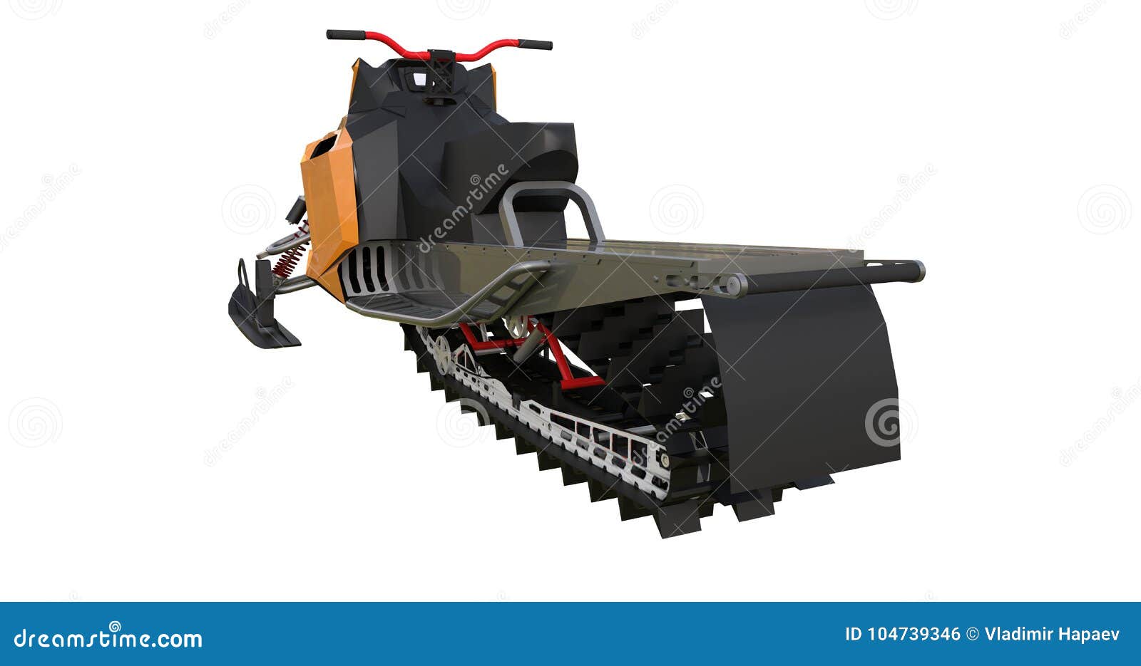 Snowmobile. Types of Equipment from Different Sides. 3d Rendering ...