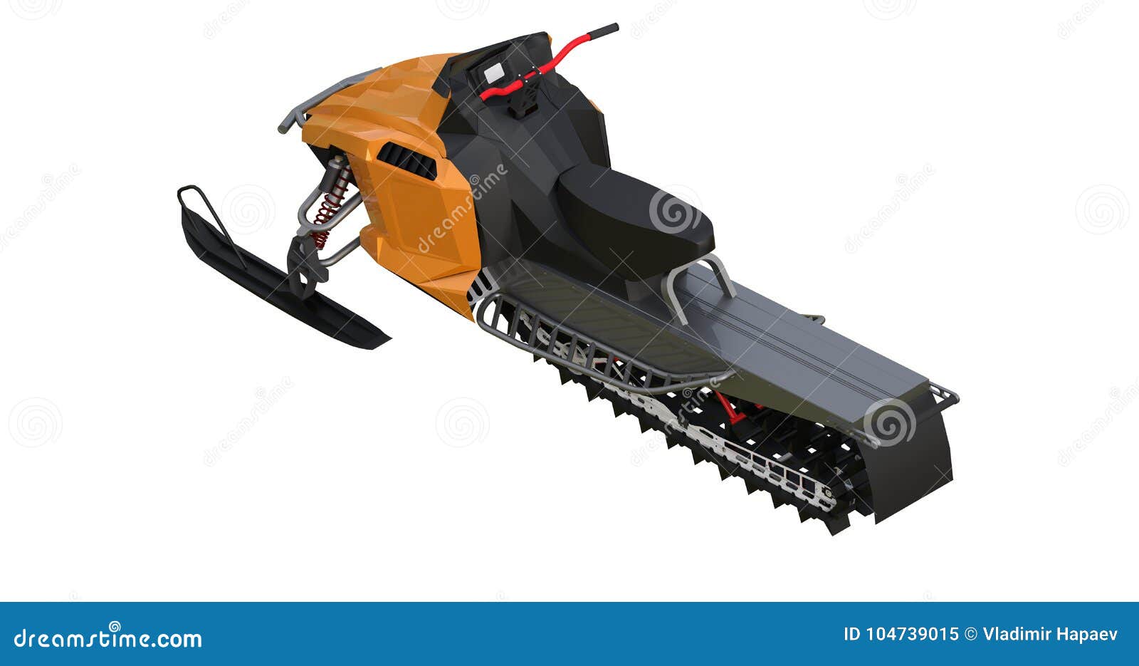 Snowmobile. Types of Equipment from Different Sides. 3d Rendering ...