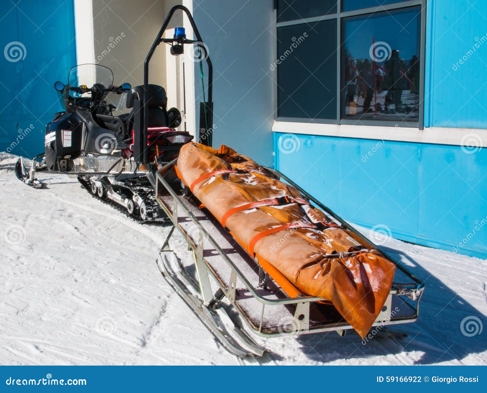 Snowmobile Used by Emergency Services in Ski Area Stock Photo - Image ...