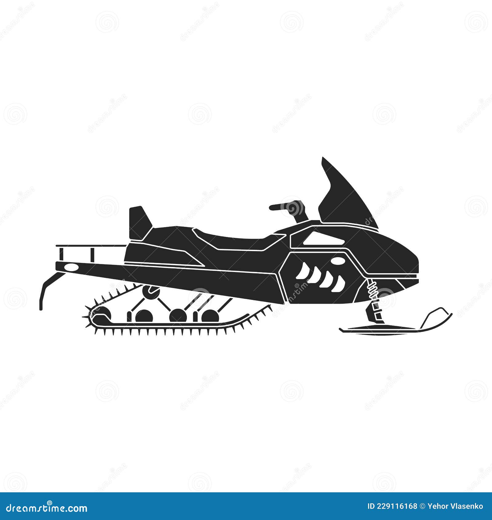 Snowmobile Vector Icon.Black Vector Icon Isolated on White Background ...