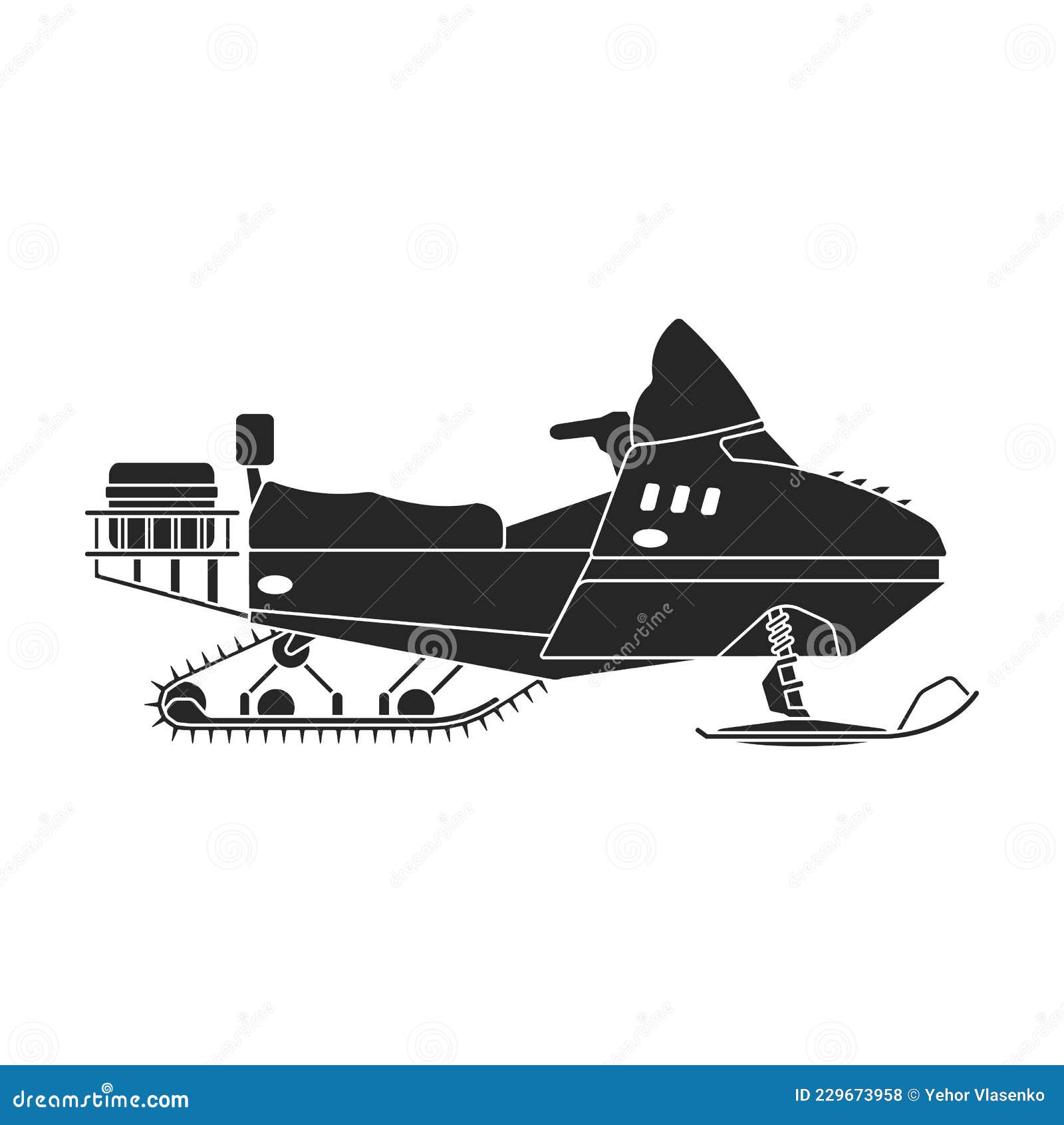 Snowmobile Vector Icon.Black Vector Icon Isolated on White Background ...