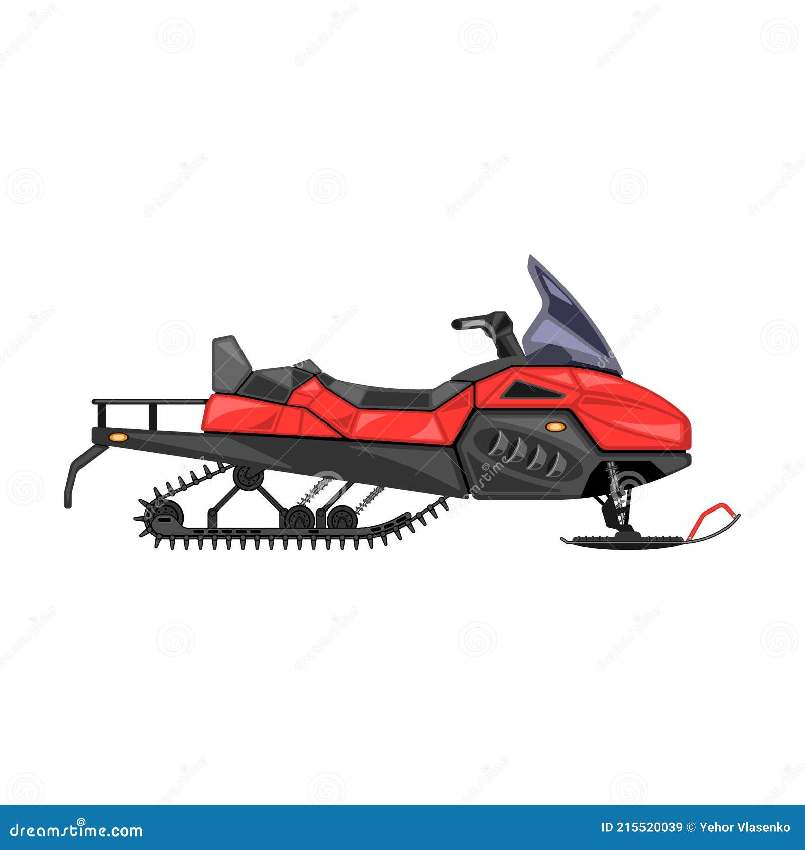 Snowmobile Vector Outline Icon. Vector Illustration Motorcycle On White ...