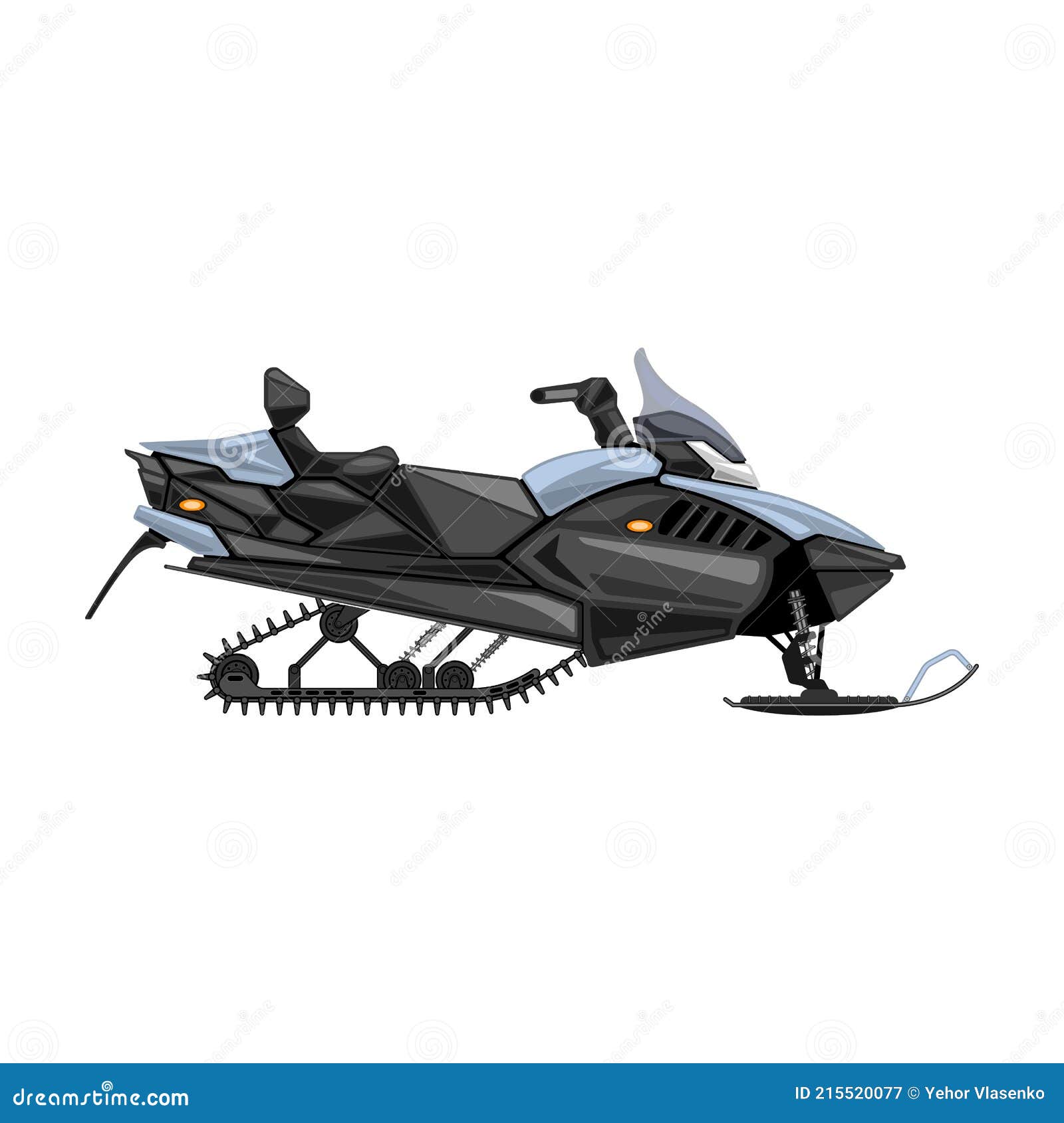 Snowmobile Vector Icon.Cartoon Vector Icon Isolated on White Background ...