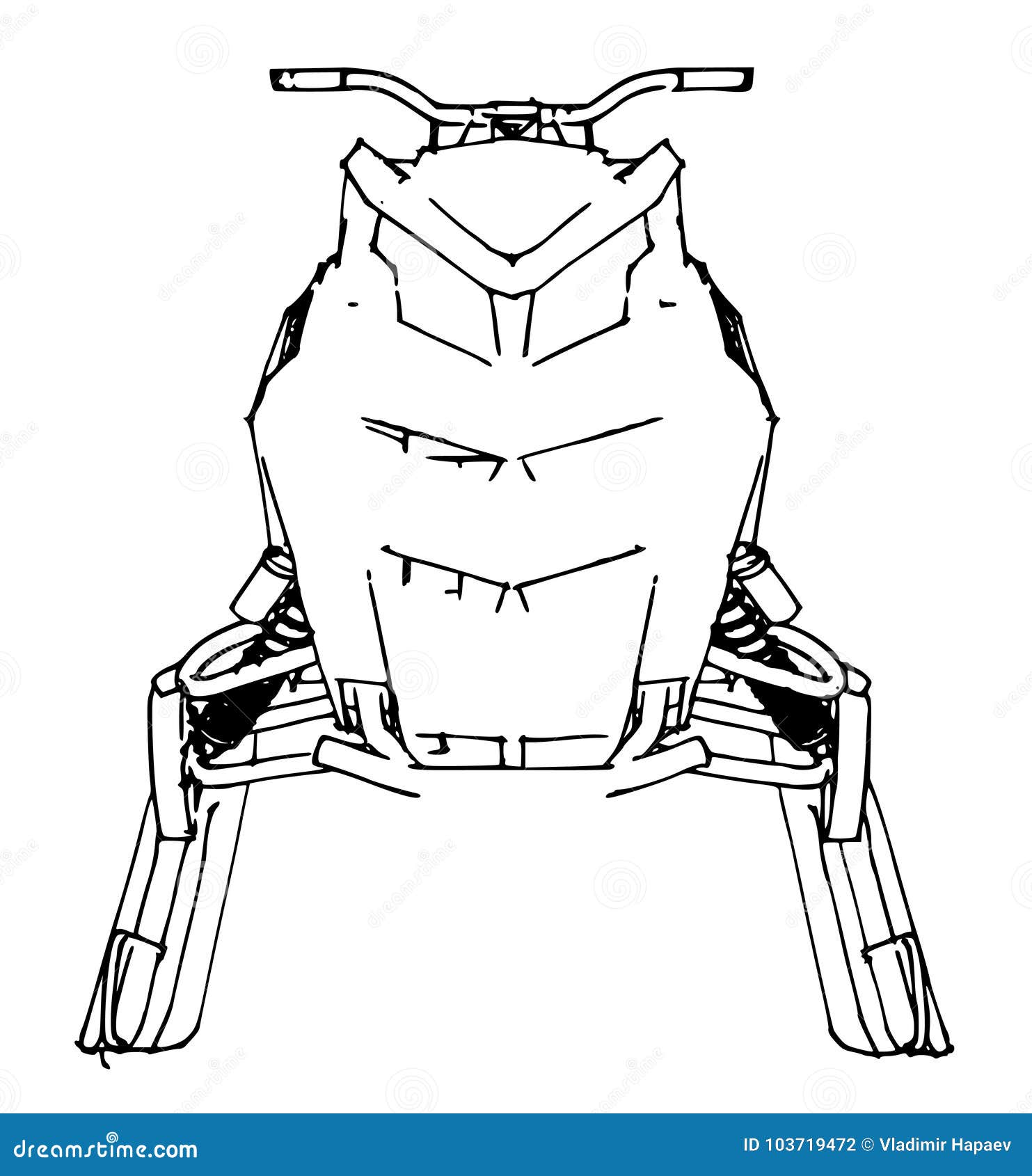 Snowmobile. Vector Illustration in a Hand-made Style. Types of ...