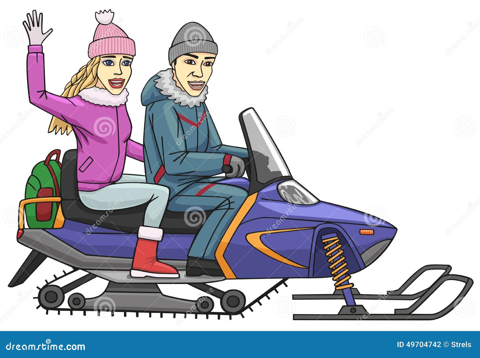 Snowmobile. stock vector. Illustration of driver, engine - 49704742
