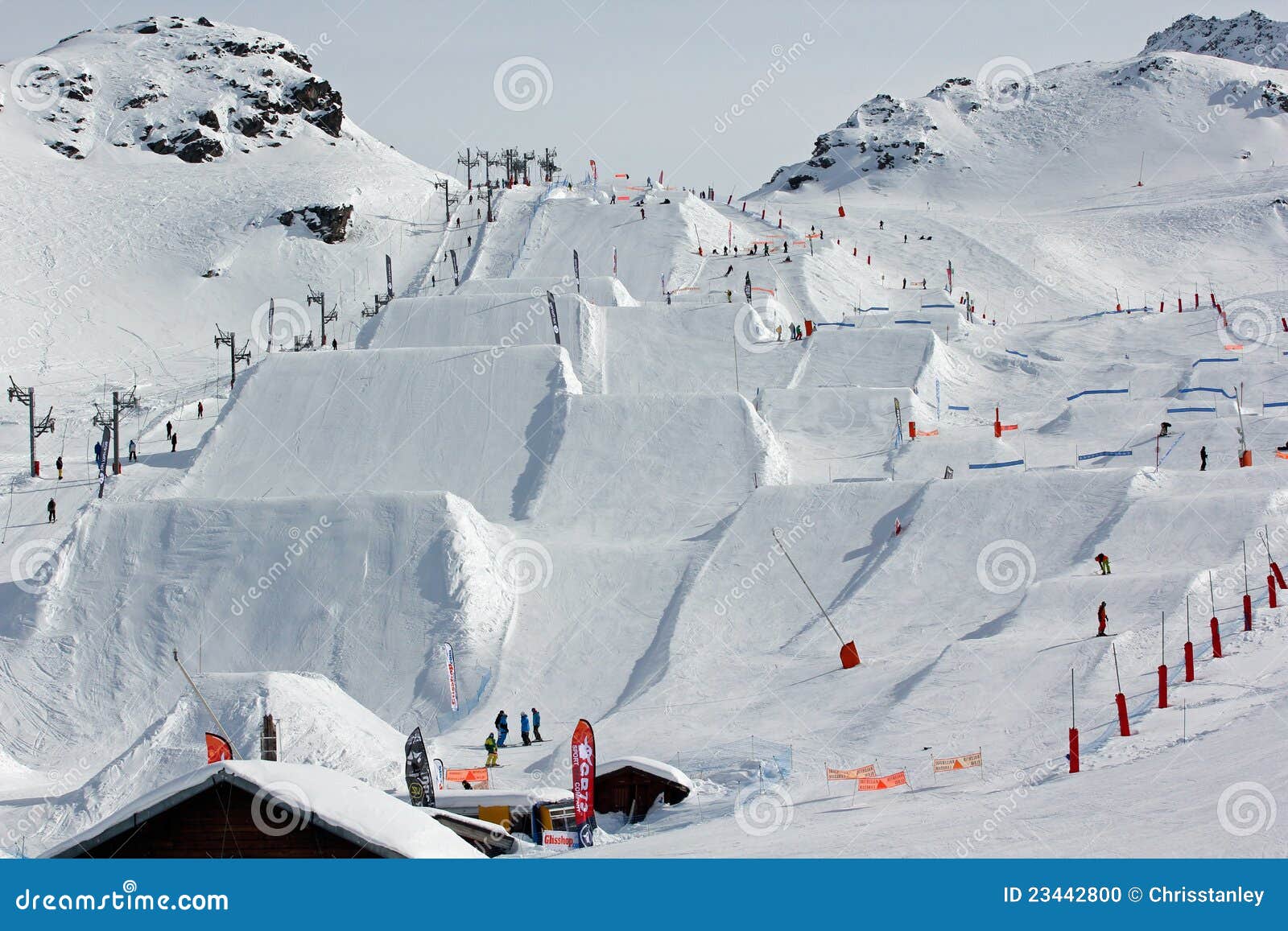 Snowpark (editorial) editorial image. Image of area, flags - 23442800