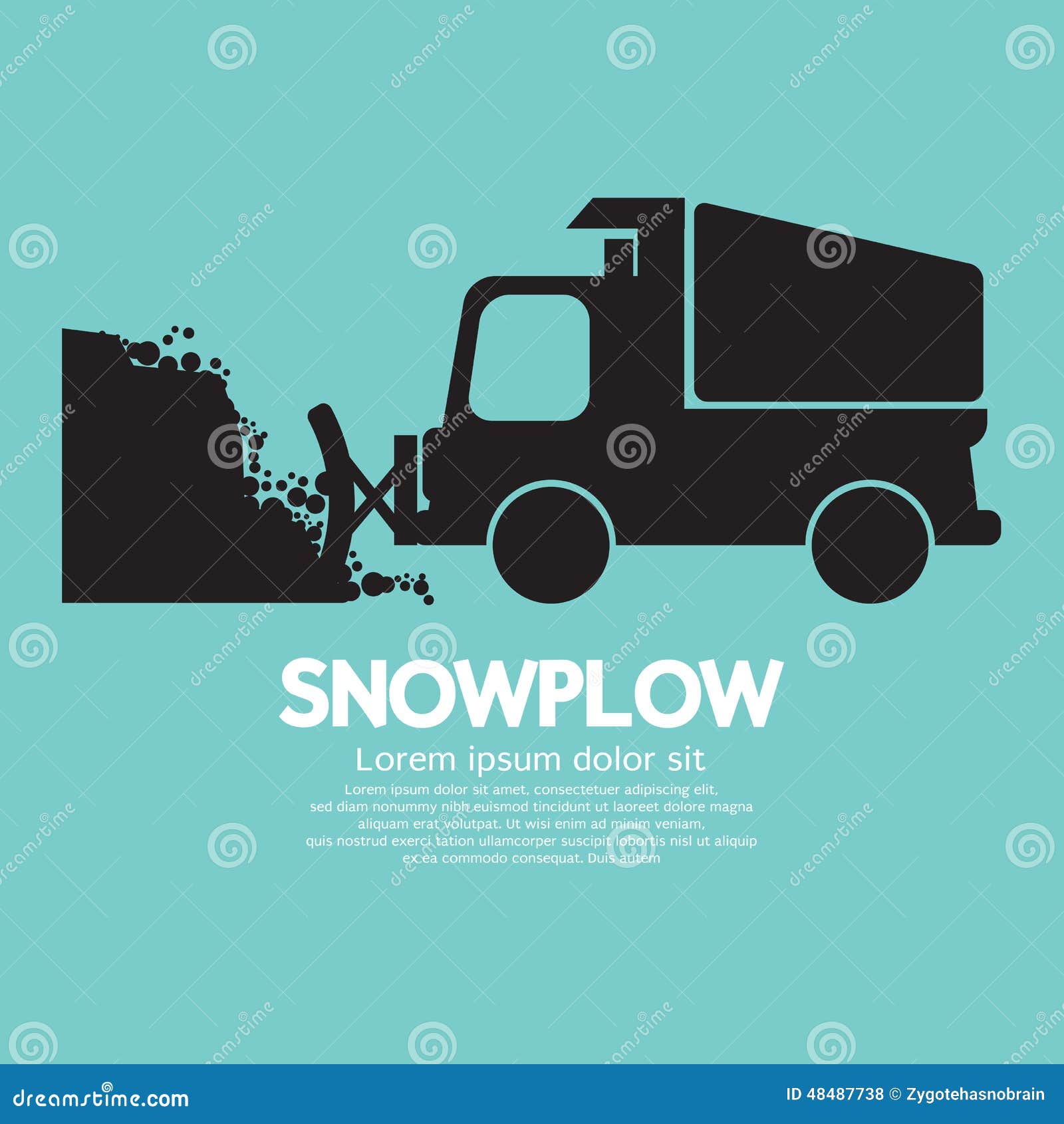 Snowplow Removing the Snow from Road Stock Vector - Illustration of ...