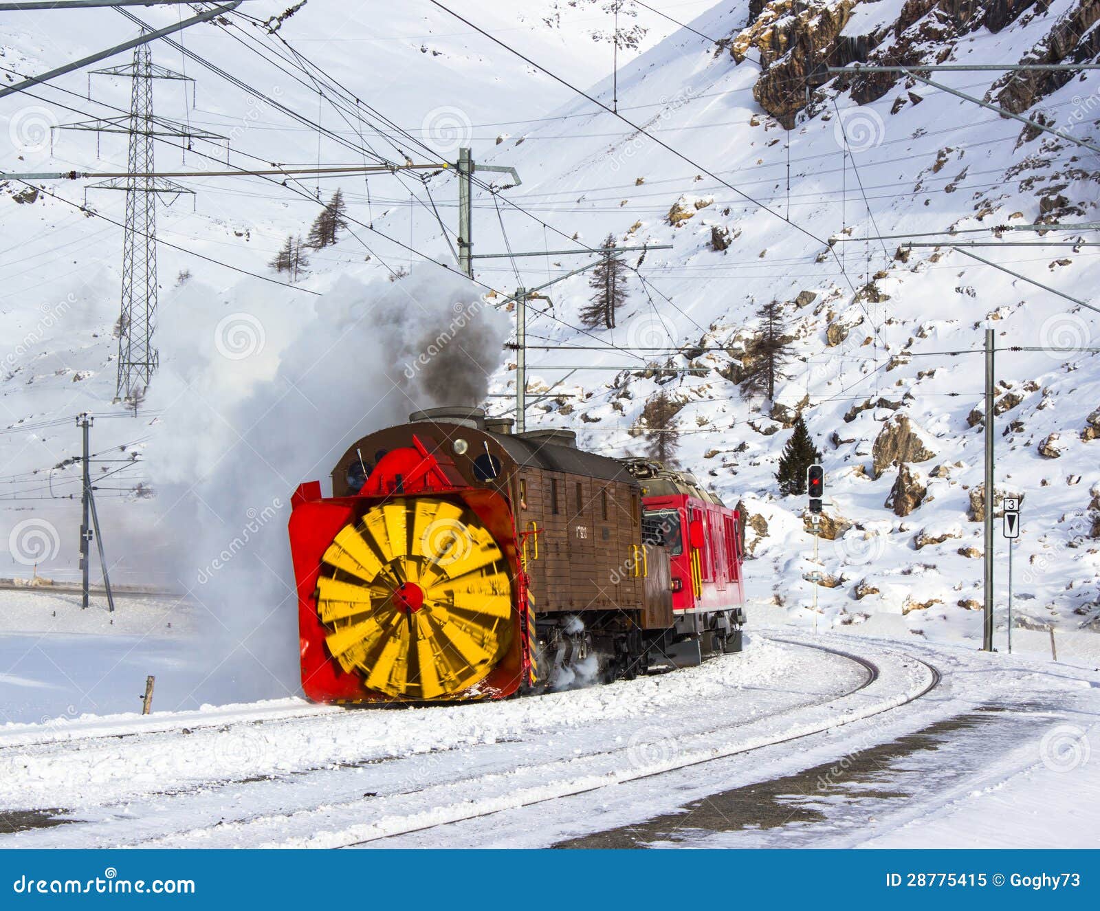 Snowplow steam stock image. Image of motion, classic - 28775415