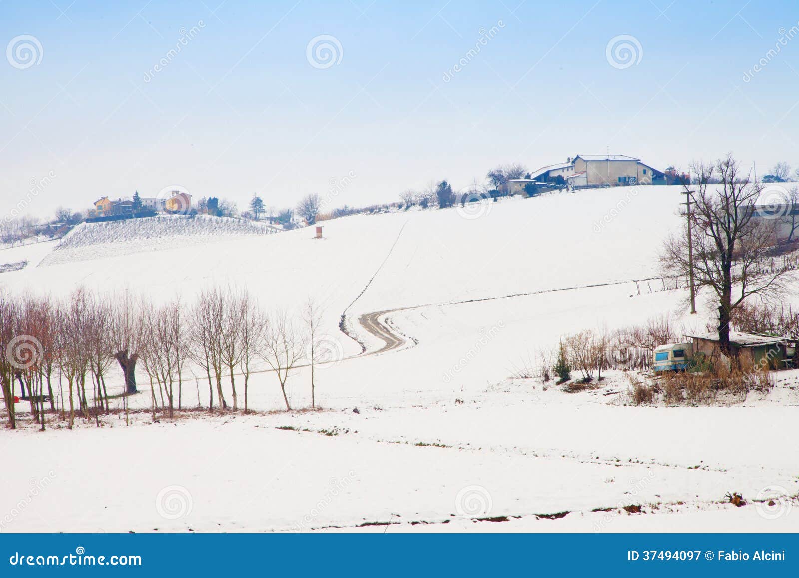 Snowscape image stock. Image du brouillard, arbres, snowfall - 37494097