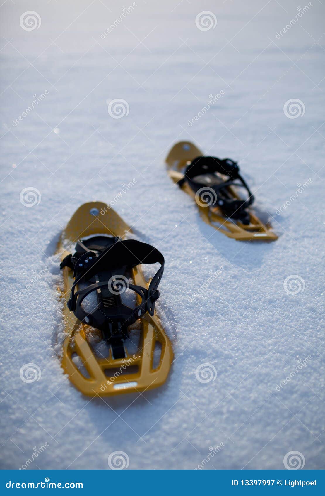 Snowshoes in a Snowy Landscape Stock Image - Image of drink ...