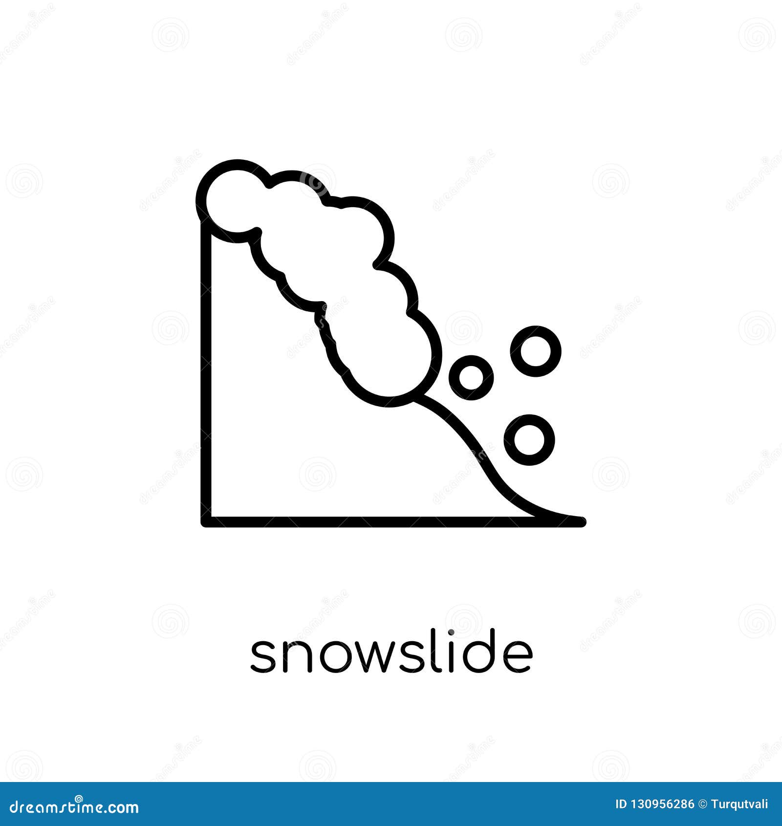 Snowslide Icon. Trendy Modern Flat Linear Vector Snowslide Icon Stock ...