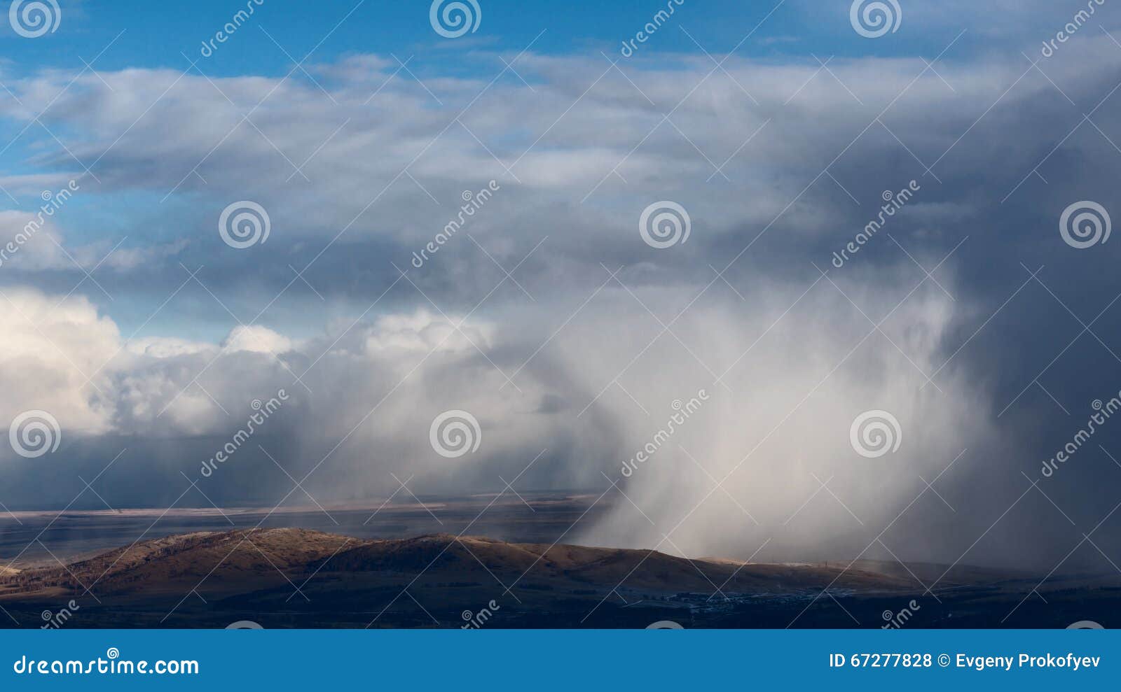 Snowstorm over hills stock photo. Image of blizzard, snow - 67277828