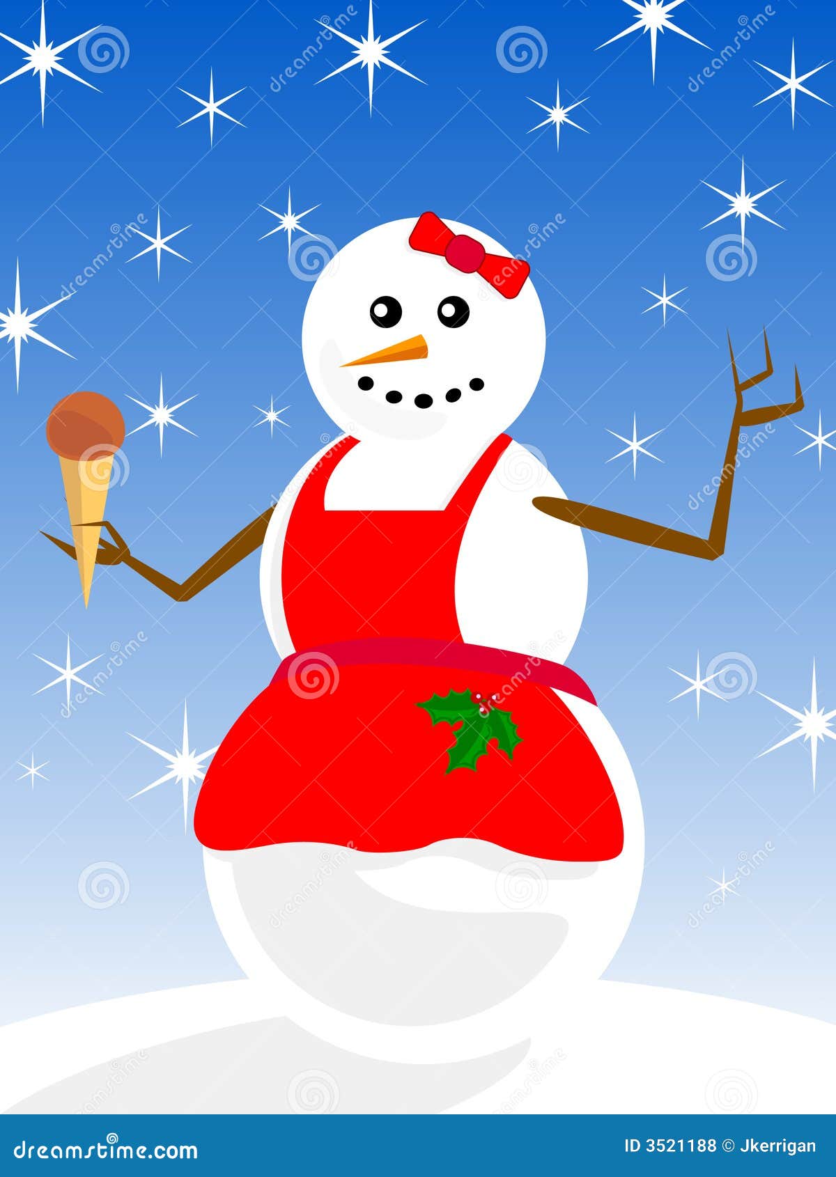 Snowwoman stock vector. Illustration of coal, snow, arms - 3521188