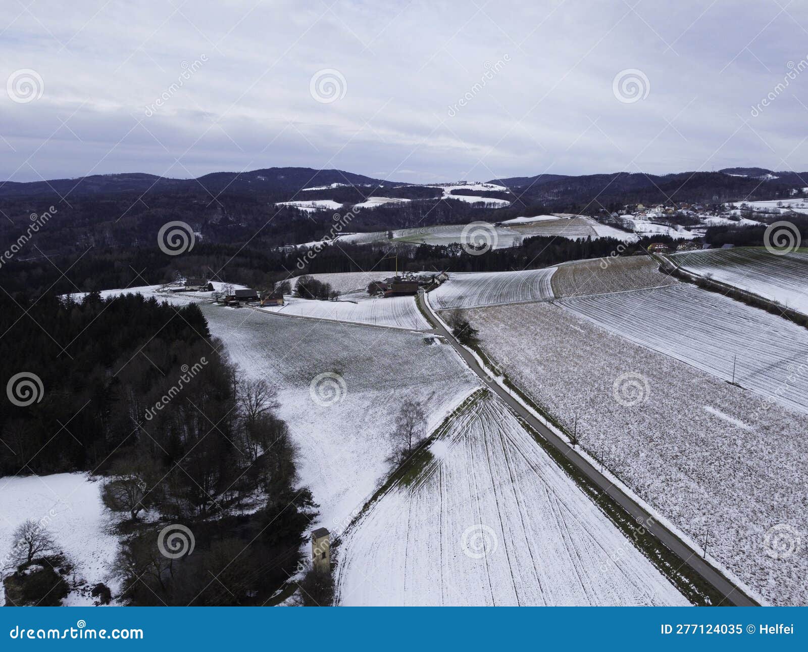 Snowy Agricultural Snowy Fields in Bavaria Stock Image - Image of cold ...