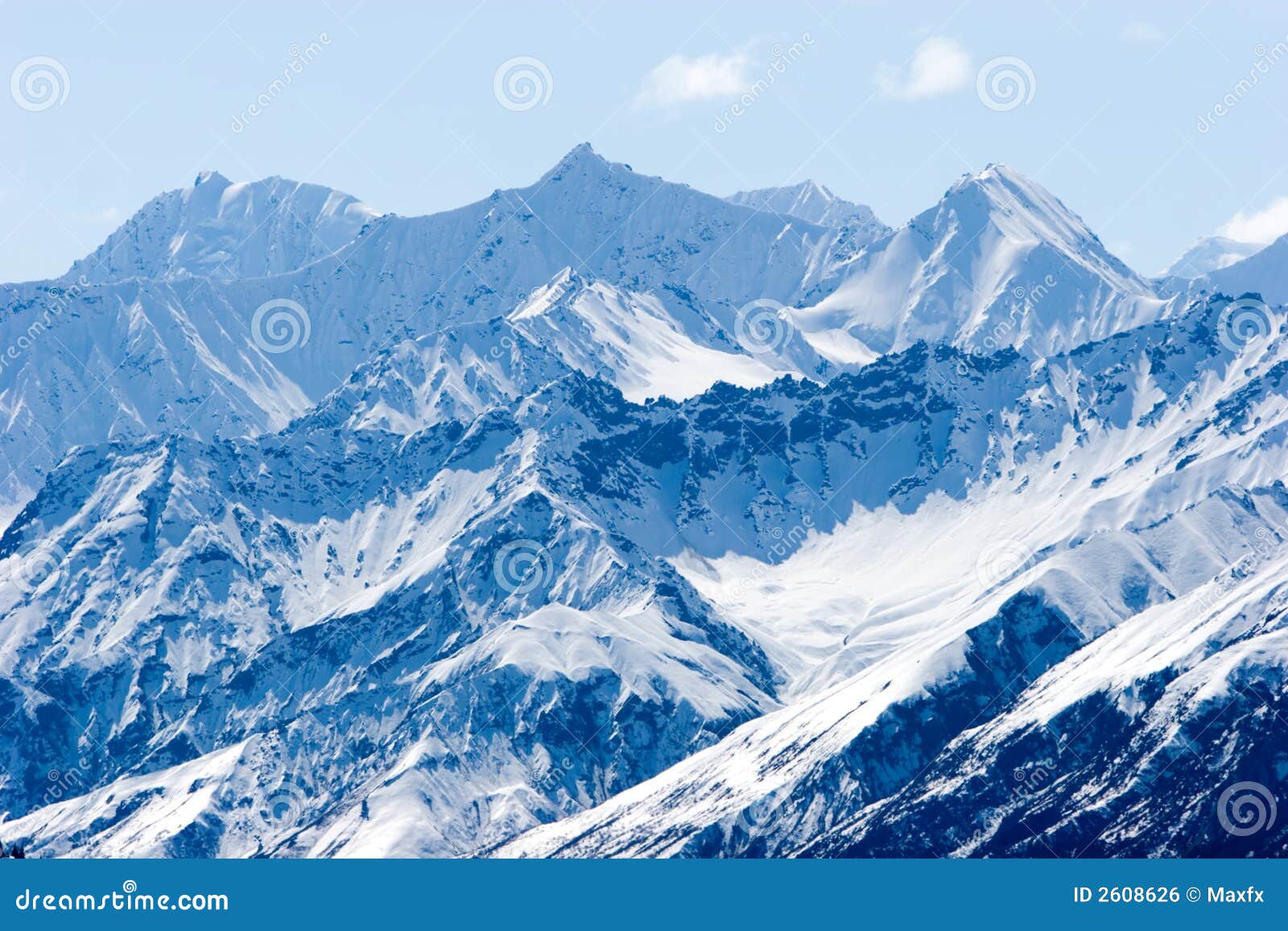Snowy Alaska Mountain Peaks Stock Photo - Image of vacation, peak: 2608626