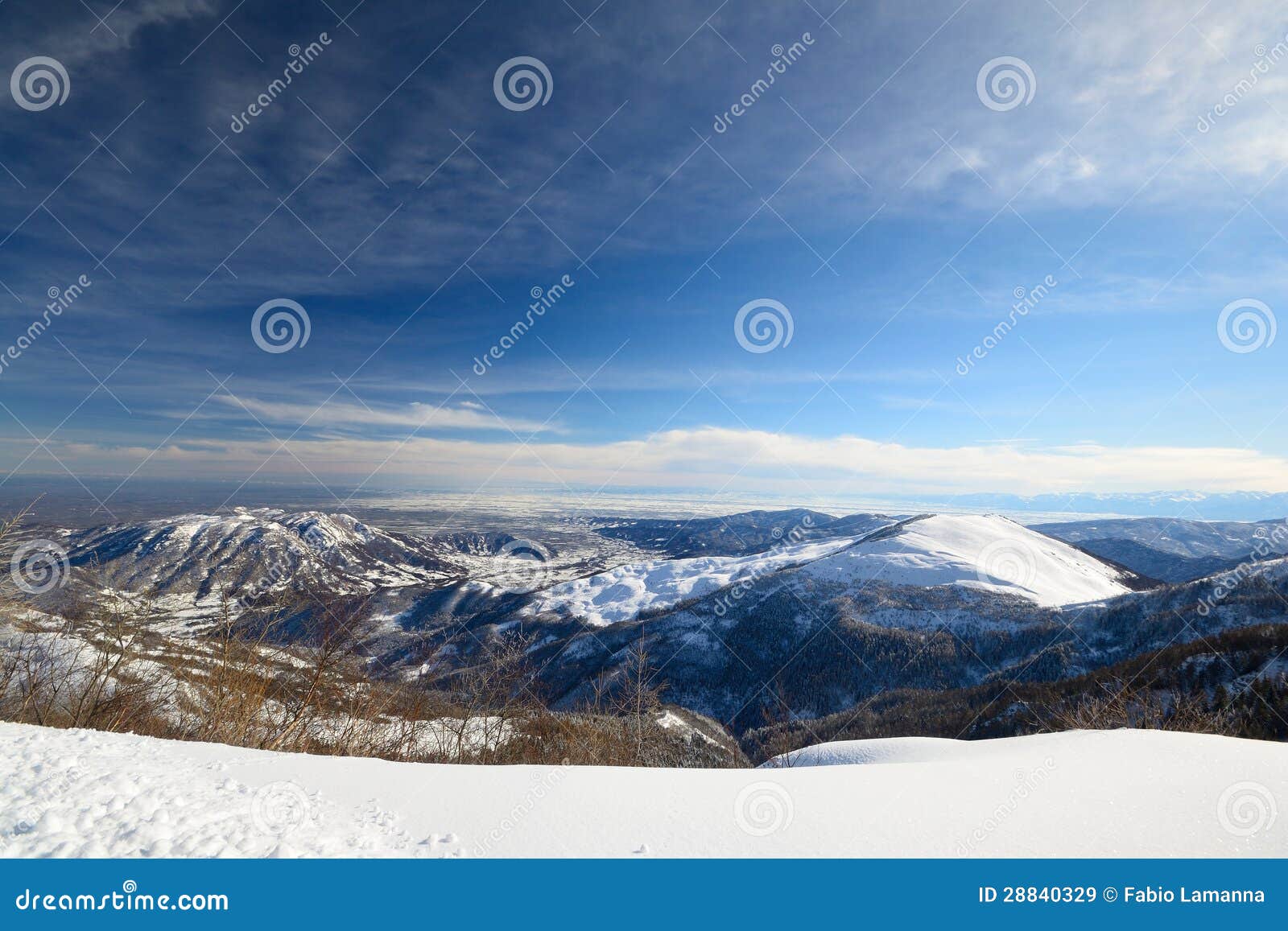 Snowy alpine landscape stock image. Image of january - 28840329