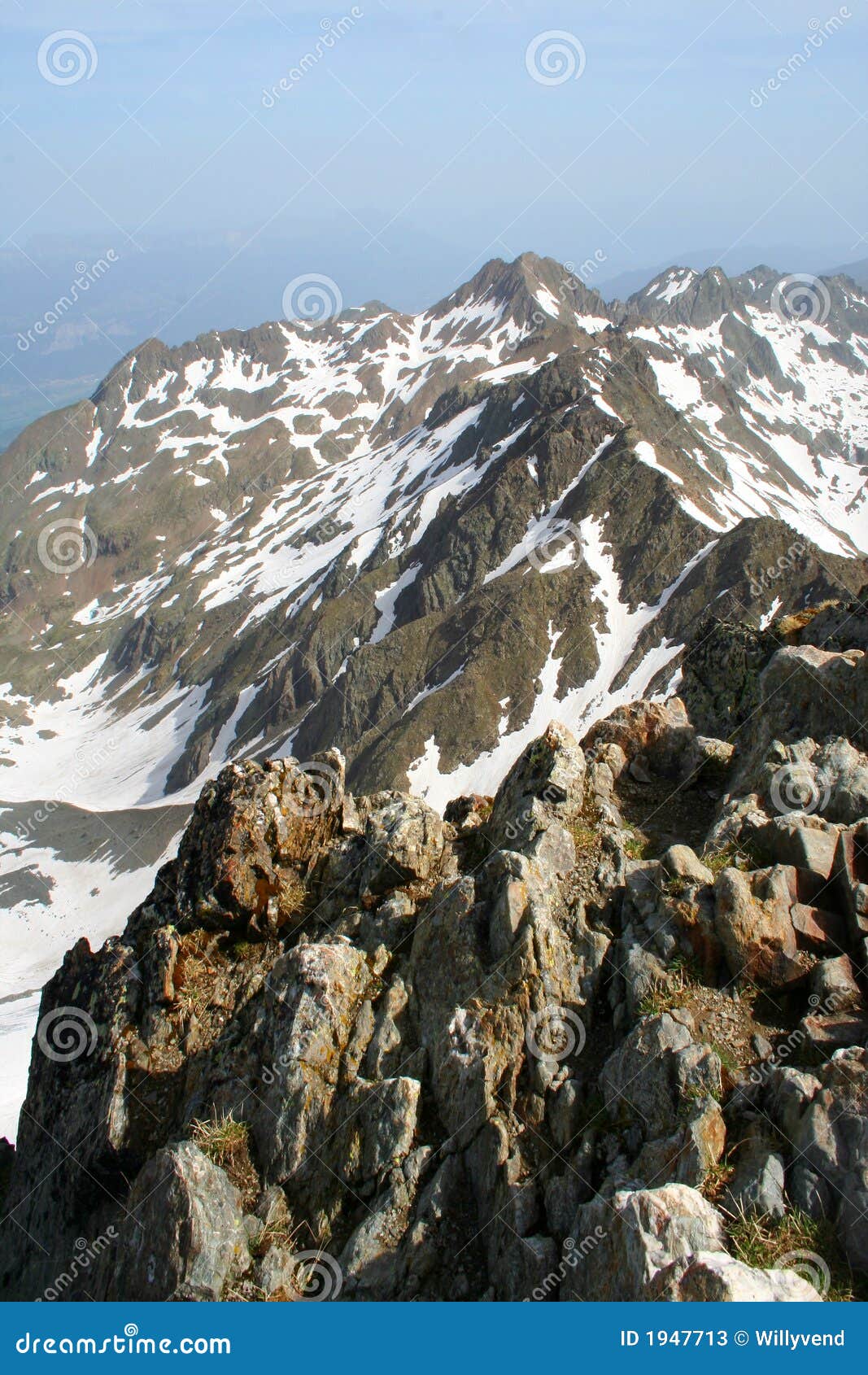 Snowy Alpine Mountain Range Stock Image - Image of winter, blue: 1947713
