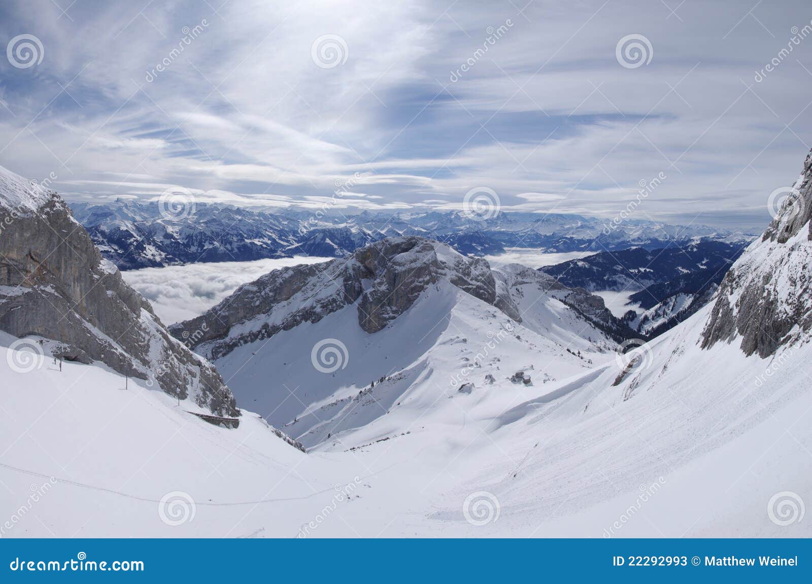 Snowy Alpine mountains stock image. Image of scenic, lucerne - 22292993