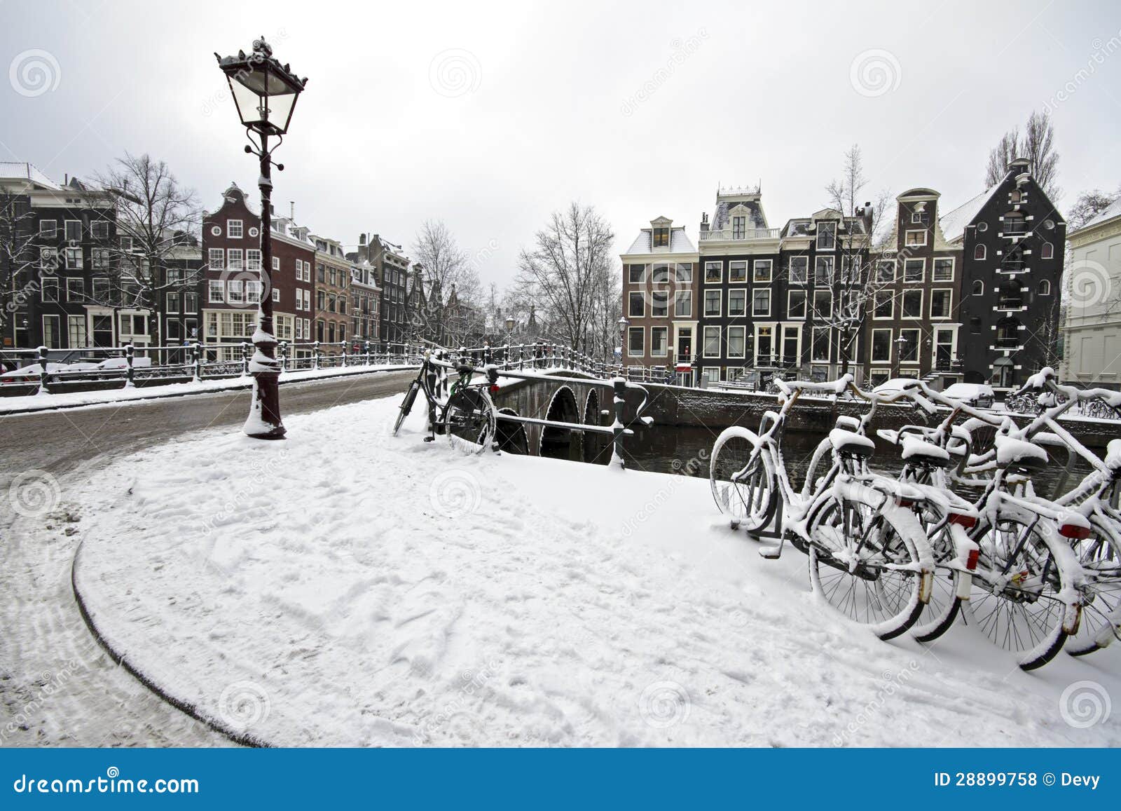 Snowy Amsterdam in the Netherlands Stock Photo - Image of snowy ...
