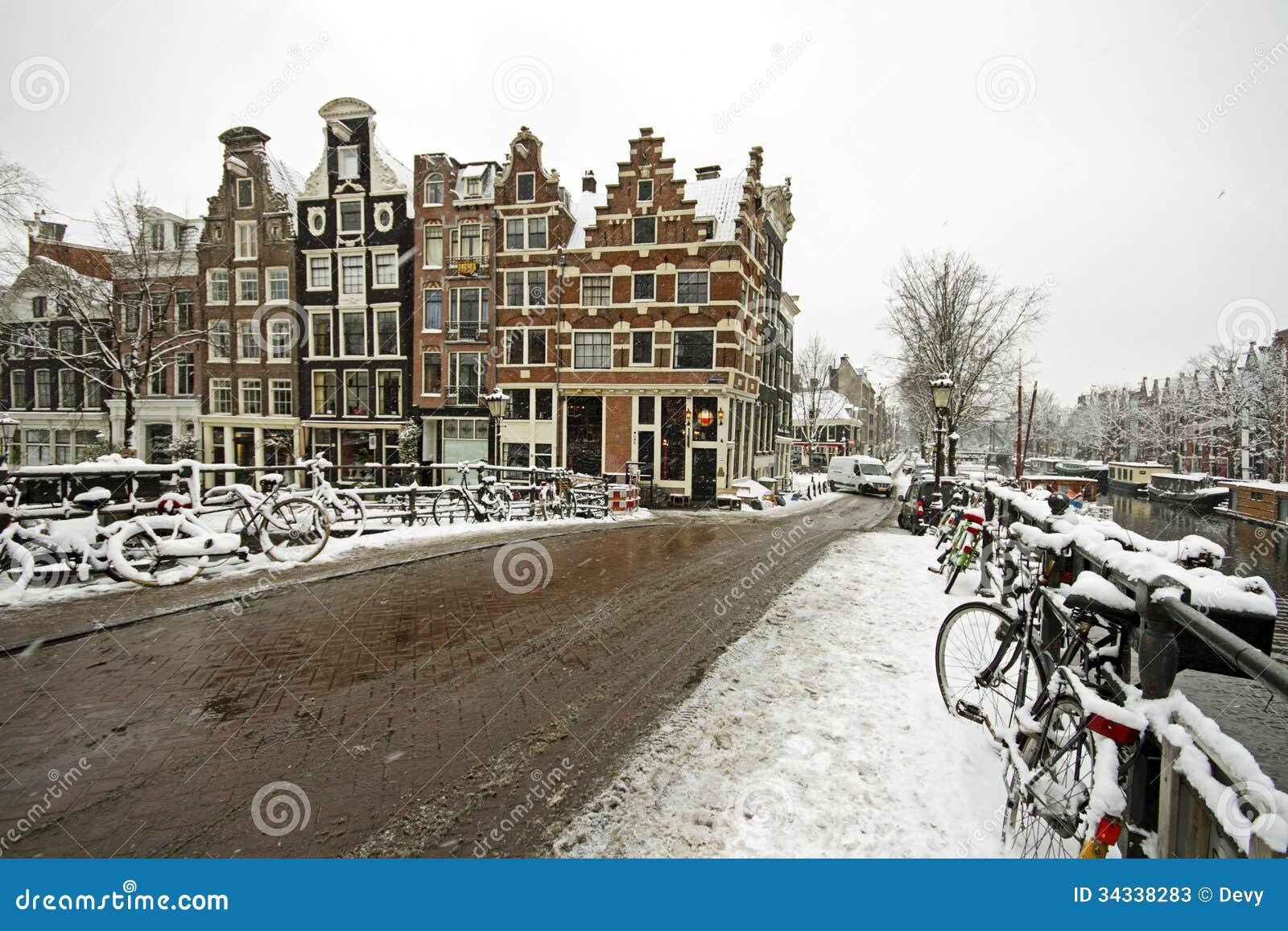Snowy Amsterdam in the Netherlands Stock Image - Image of netherlands ...