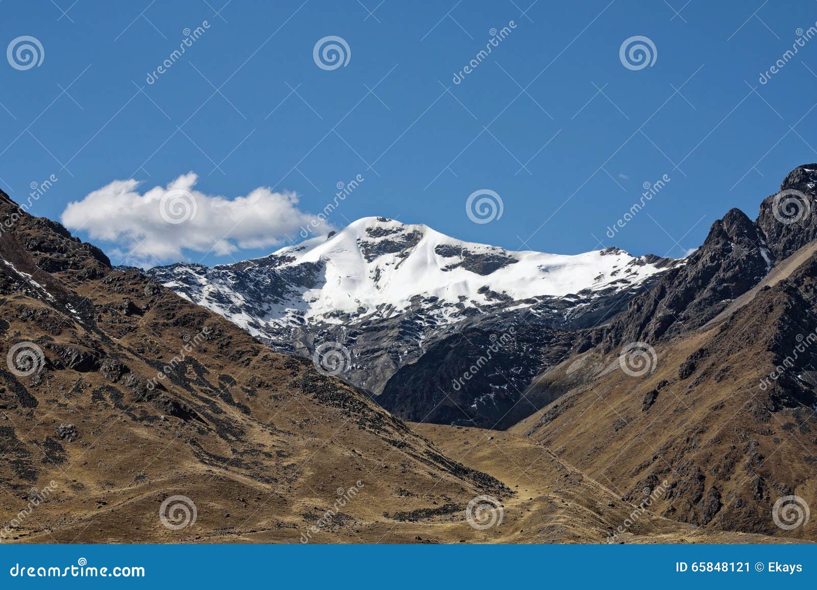 Snowy Andes Mountain in Peru Stock Image - Image of andes, peru: 65848121