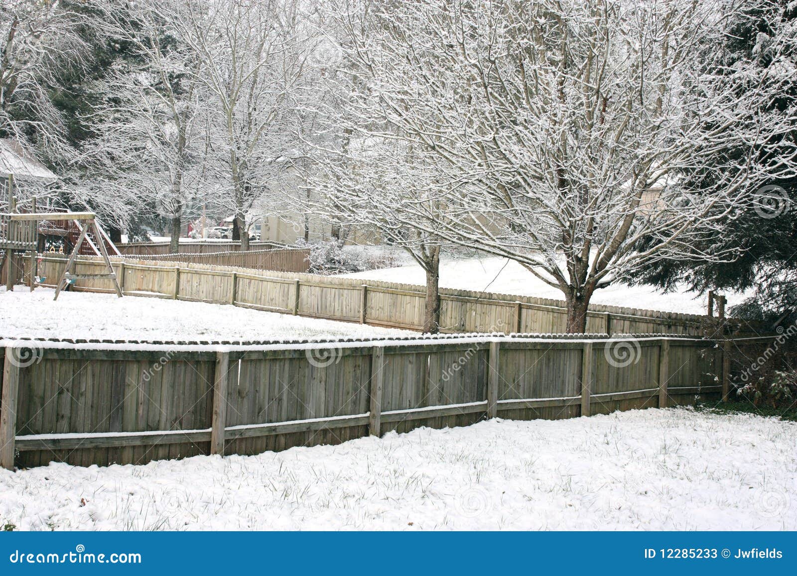 Snowy Backyard stock image. Image of snowflake, season - 12285233