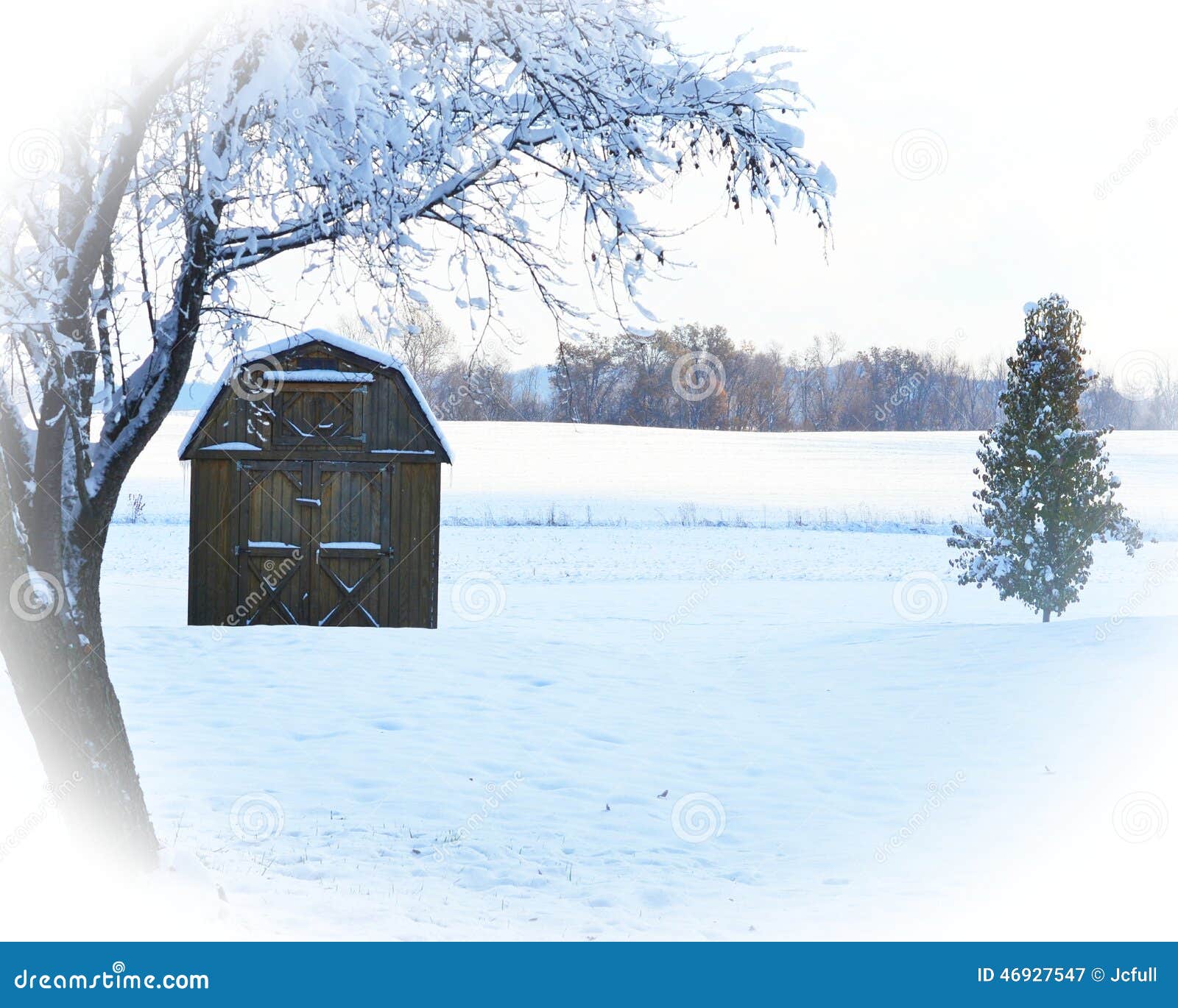 Snowy barn stock image. Image of close, outdoors, white - 46927547
