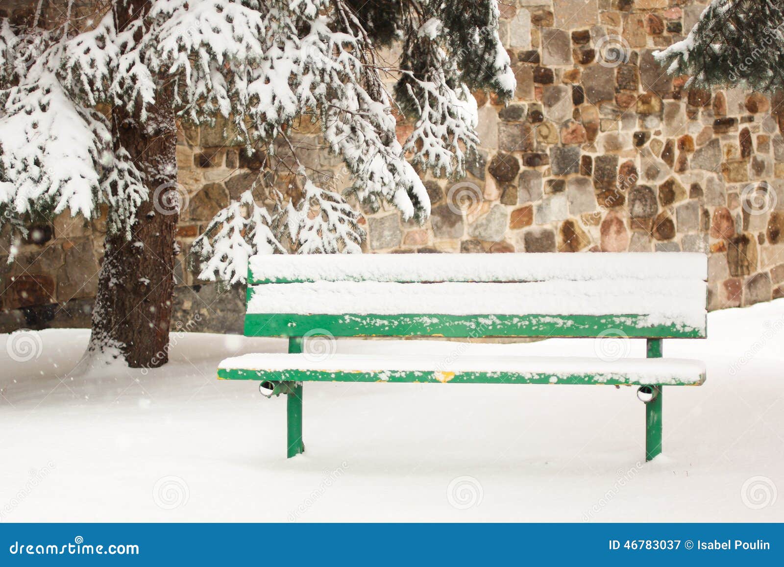 Snowy bench stock image. Image of cold, climate, snow - 46783037