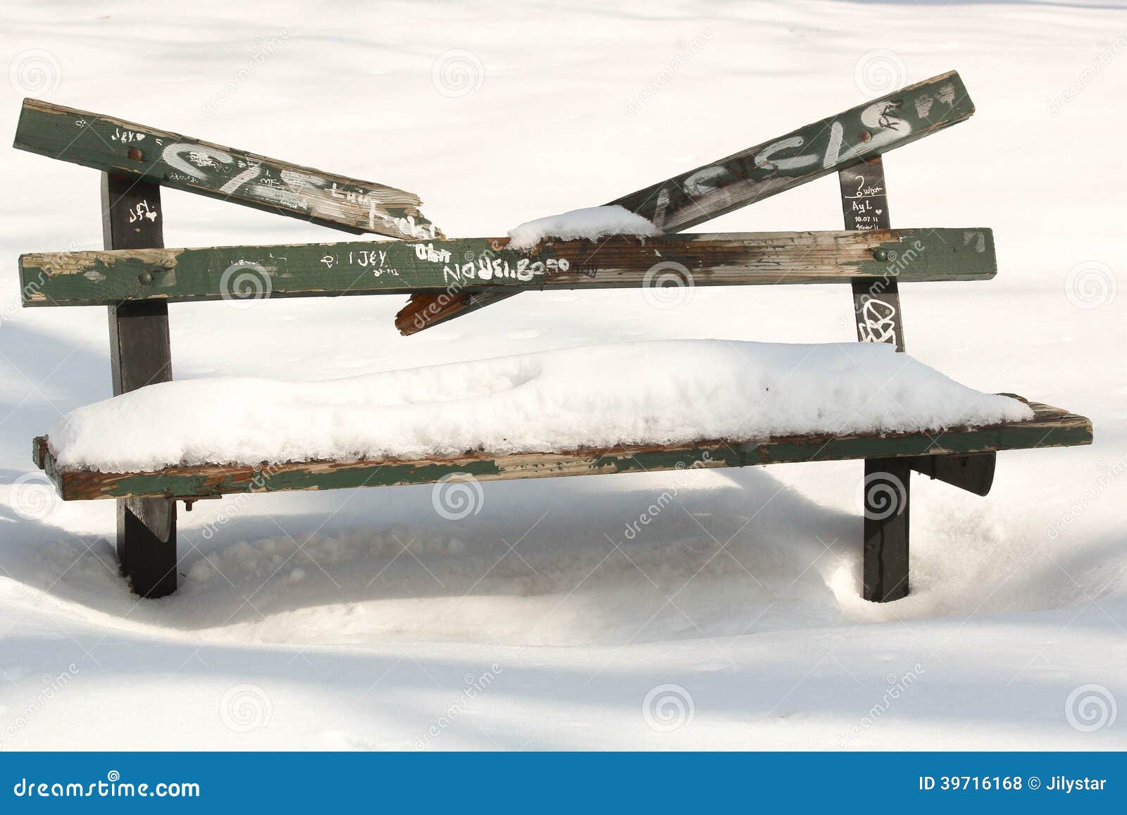Snowy Bench stock photo. Image of cold, winter, bench - 39716168