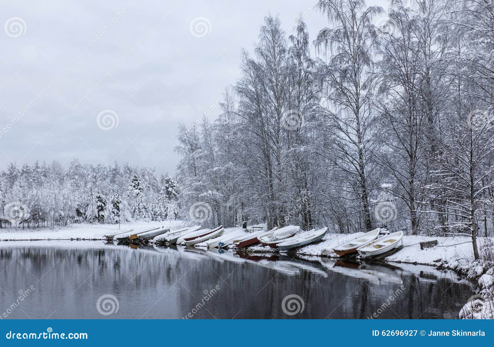 Snowy boat beach stock image. Image of rowing, november - 62696927
