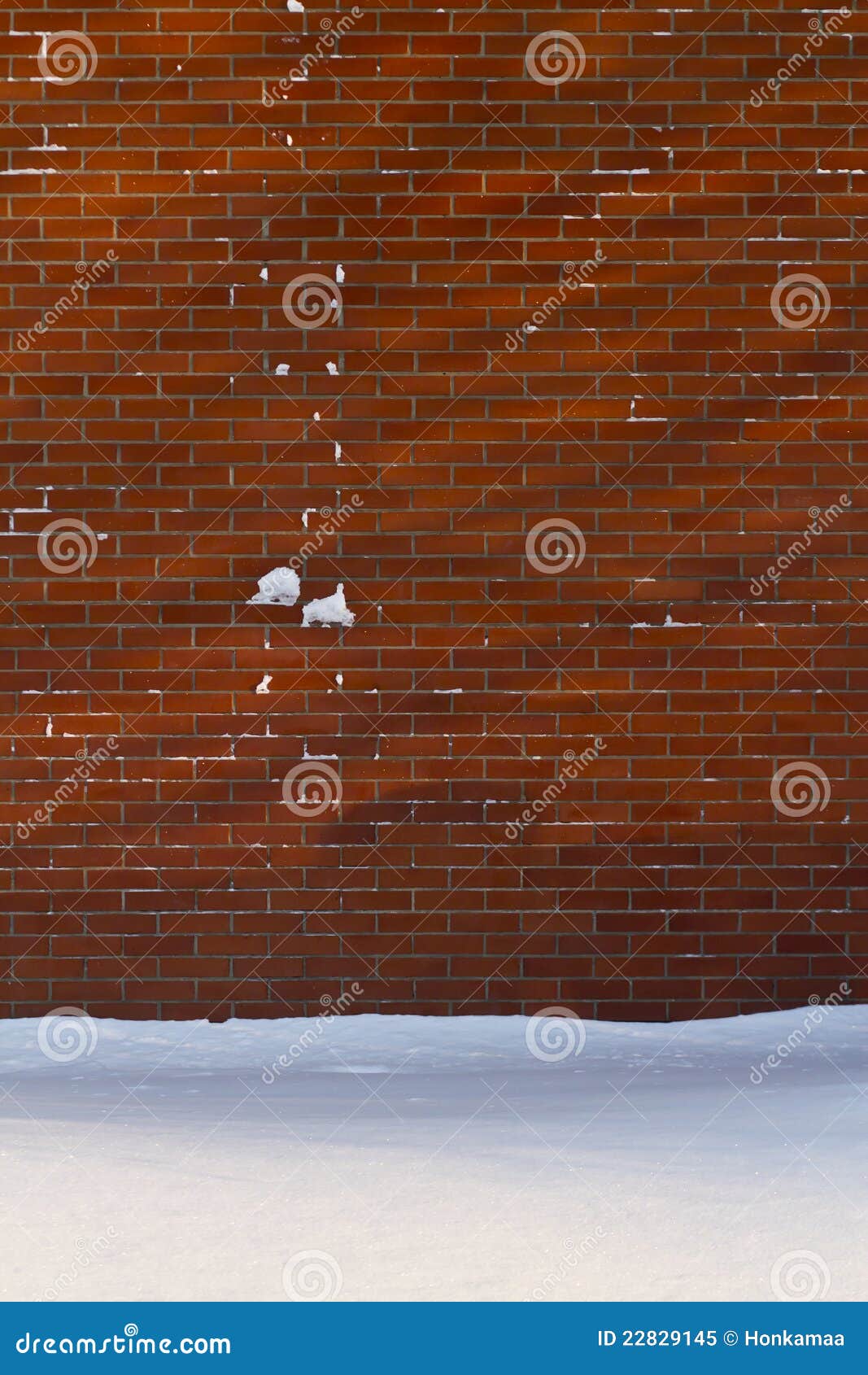 Snowy brick wall stock image. Image of stone, orange - 22829145