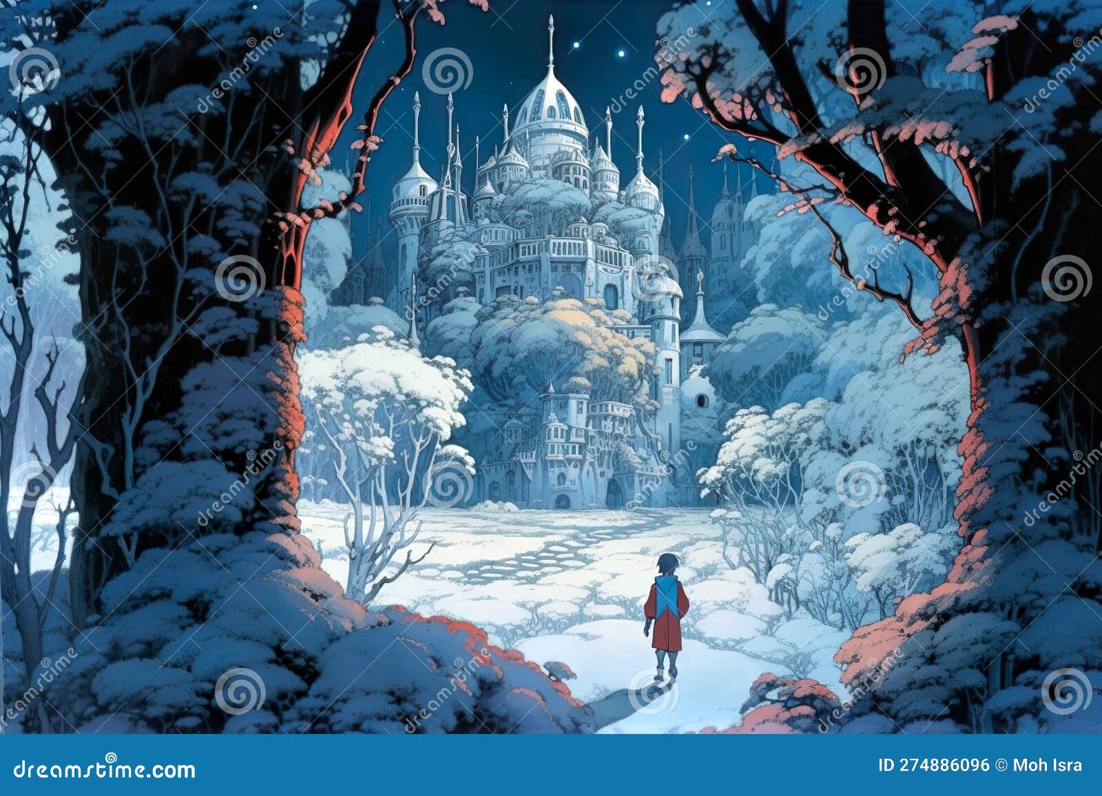 Snowy Castle Ilustrati stock illustration. Illustration of snowy ...