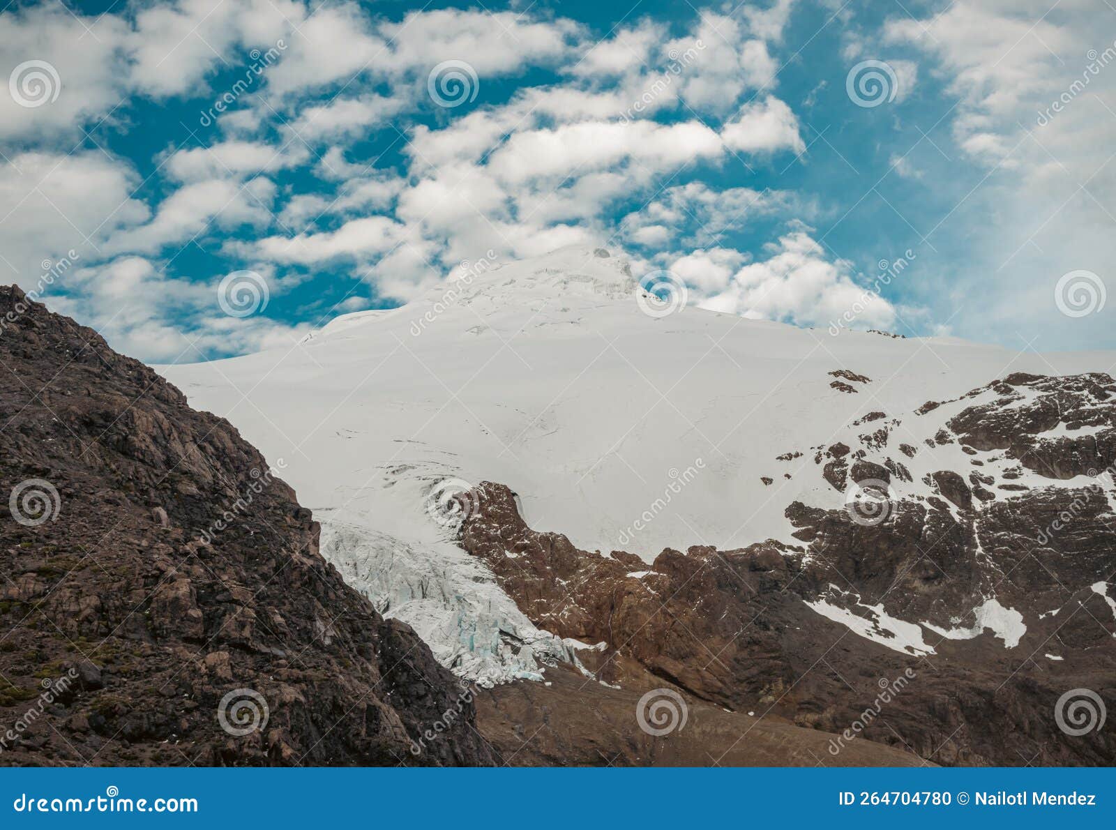 Snowy Cayambe Volcano in Ecuador Stock Photo - Image of tourism, winter ...