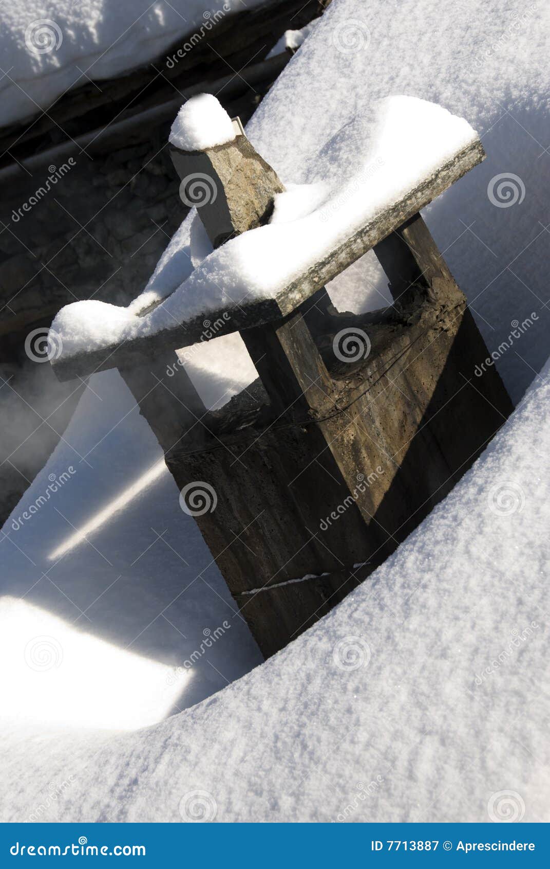 Snowy chimney stock image. Image of brick, chill, aged - 7713887