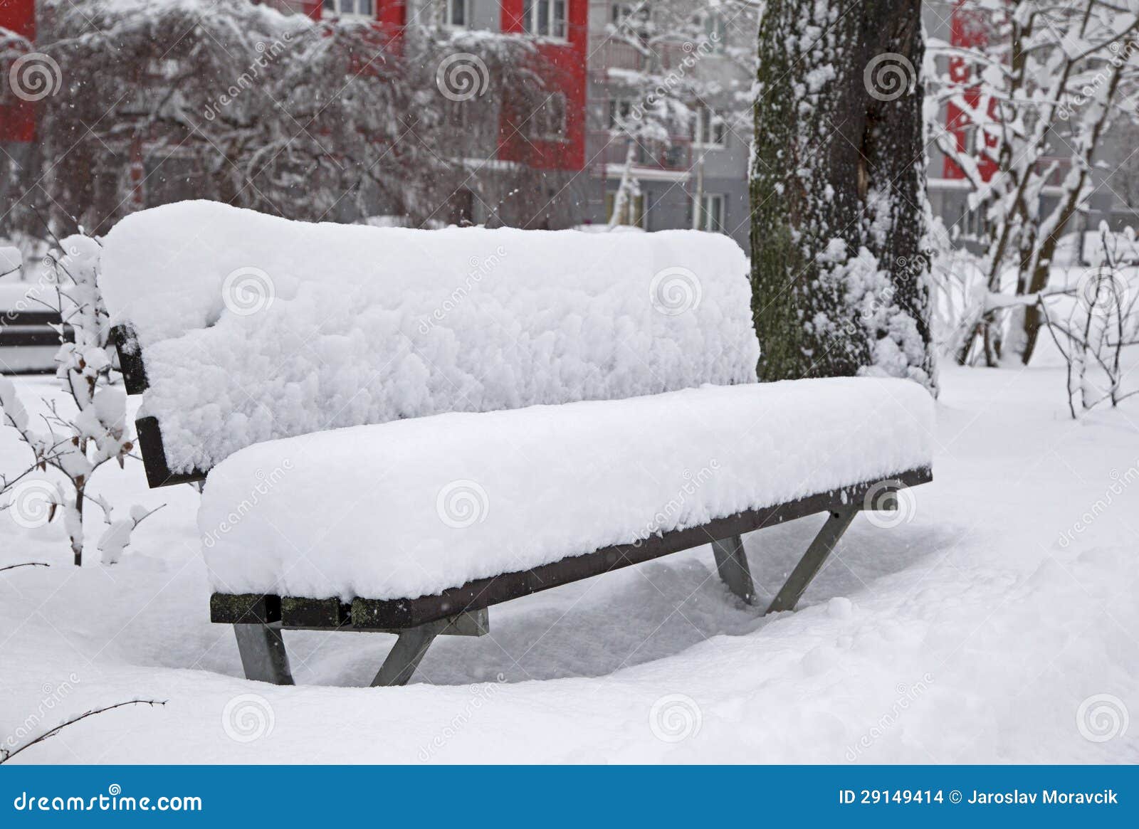 Snowy bench stock photo. Image of cold, specific, snow - 29149414