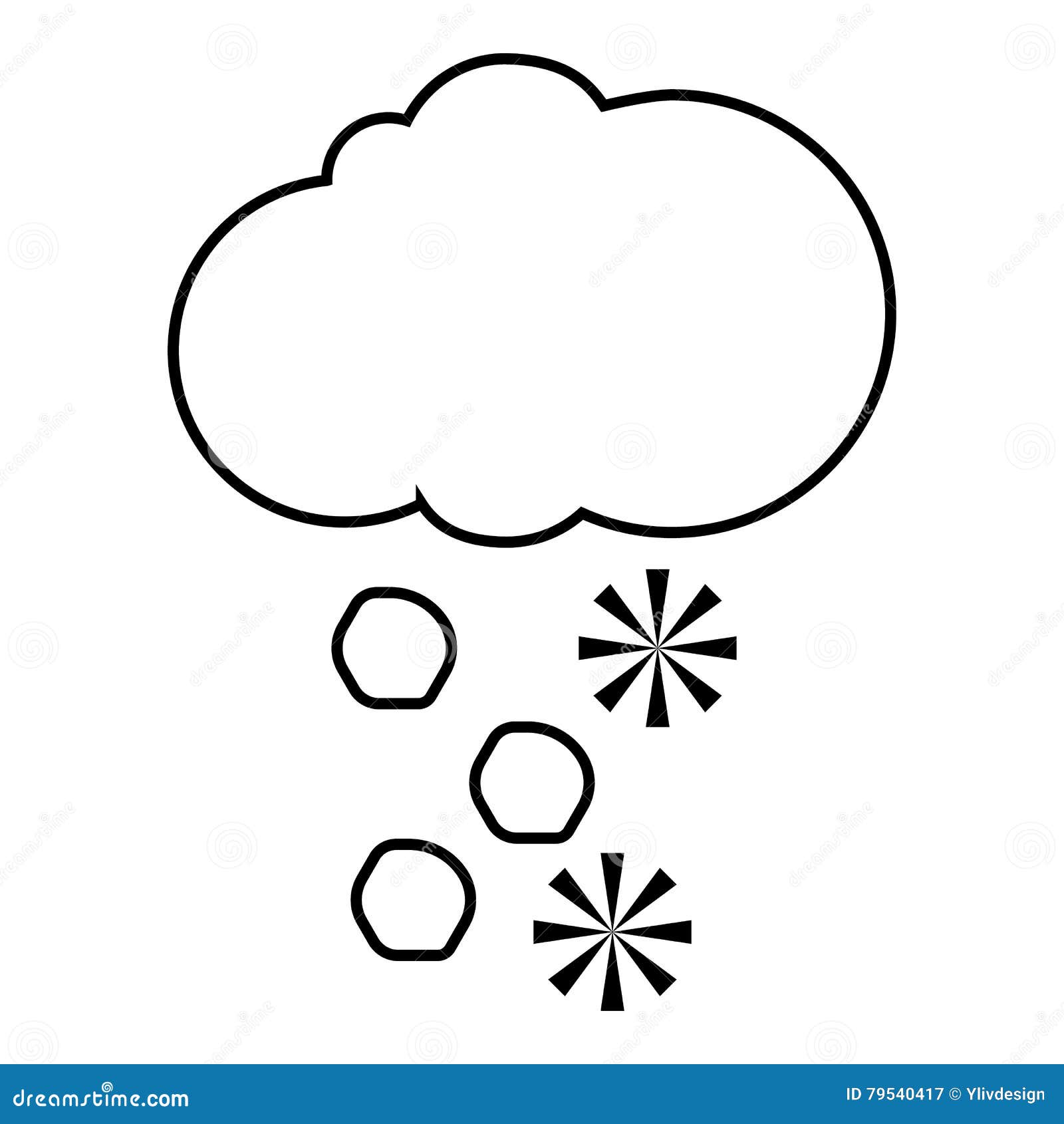 Snowy Cloud Icon, Outline Style Stock Vector - Illustration of icon ...