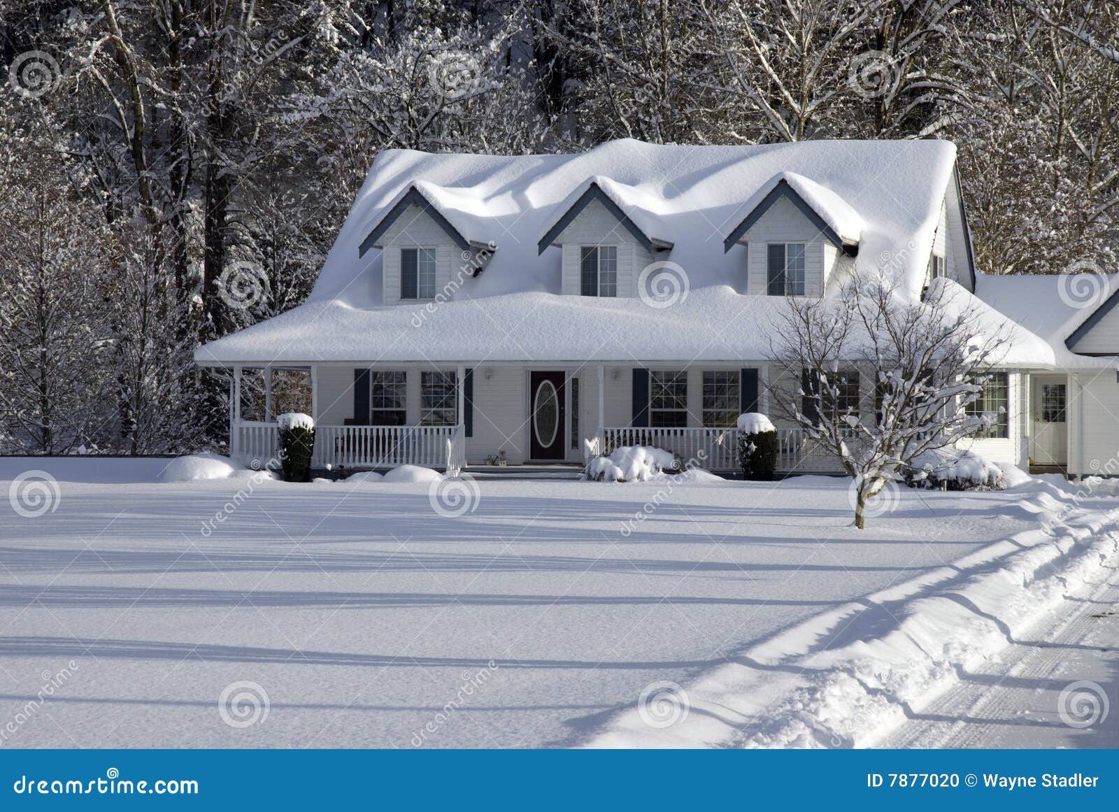 Snowy Country House stock photo. Image of country, holidays - 7877020