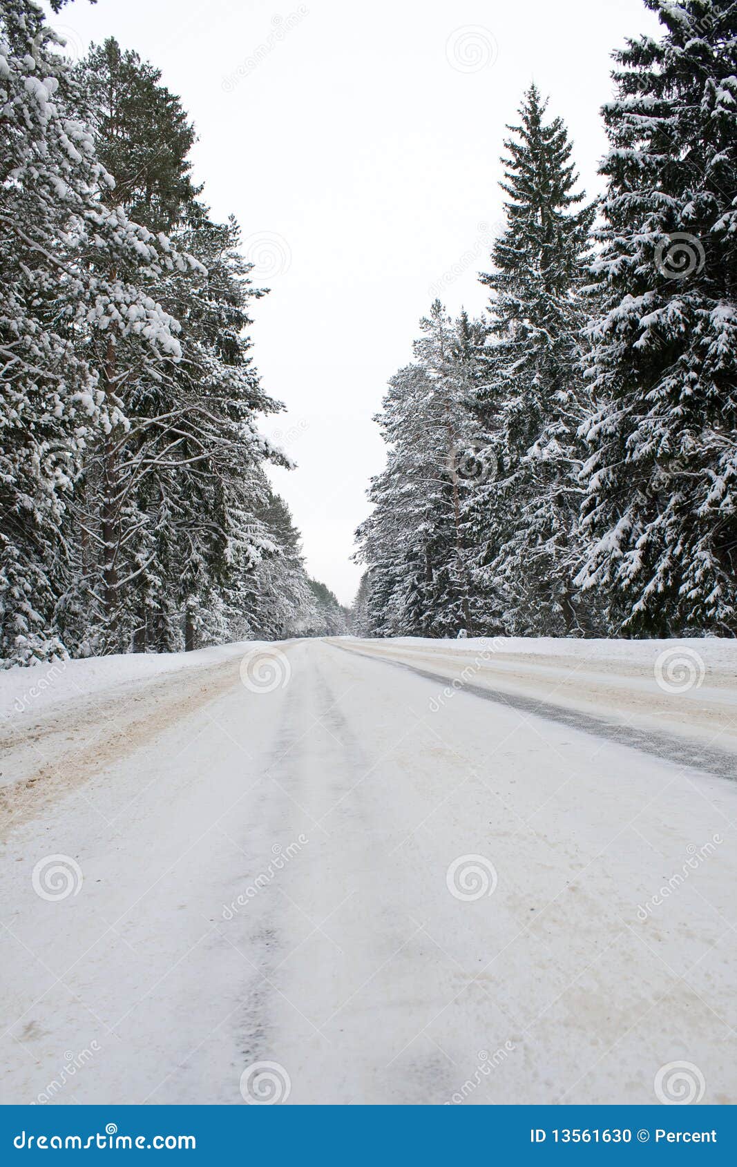 Snowy country road stock photo. Image of highway, nobody - 13561630