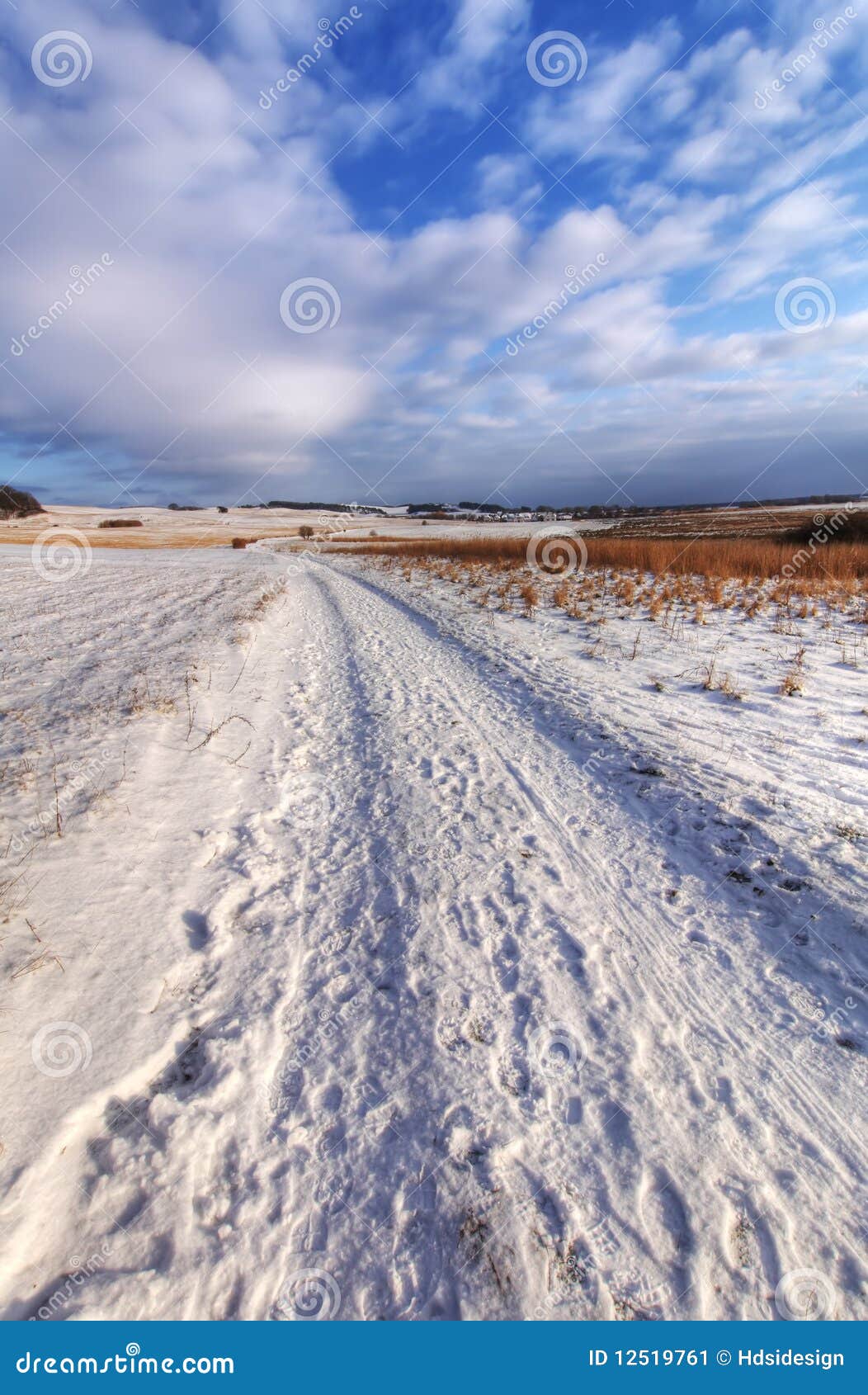 Snowy Countryside and Clouds Stock Image - Image of landscape, distance ...