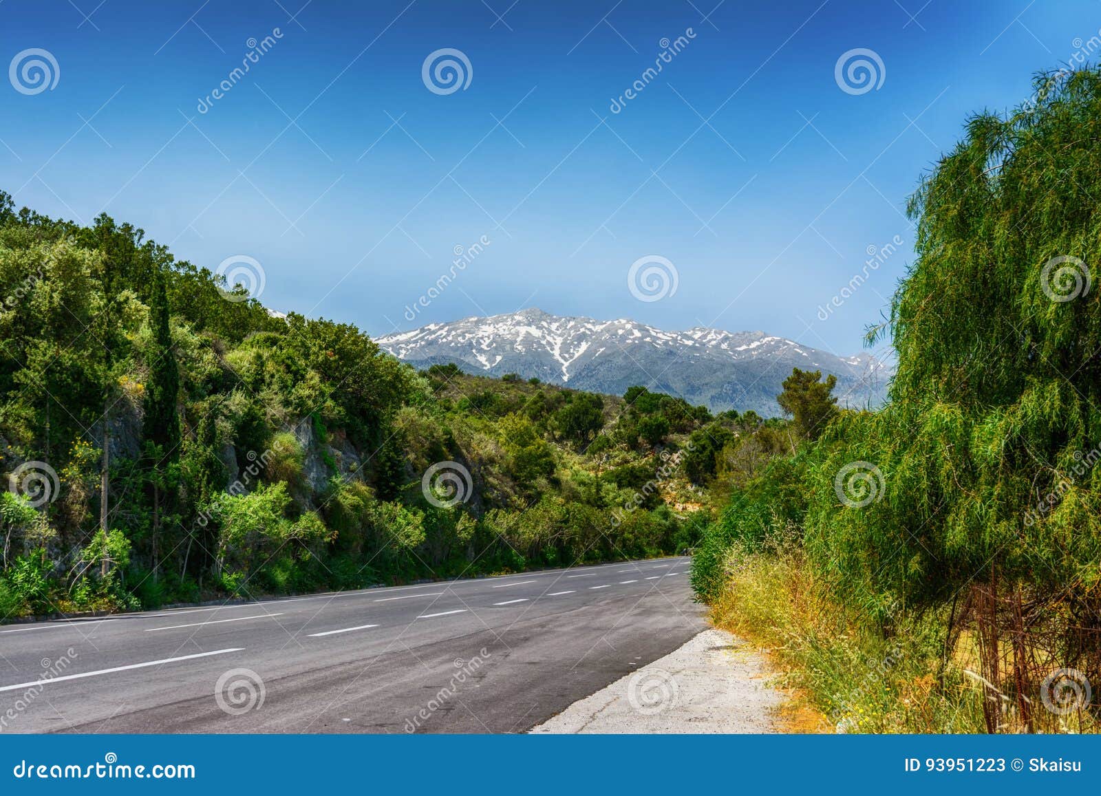 Snowy Cretan Mountains at Spring Time, Crete, Greece Stock Image ...