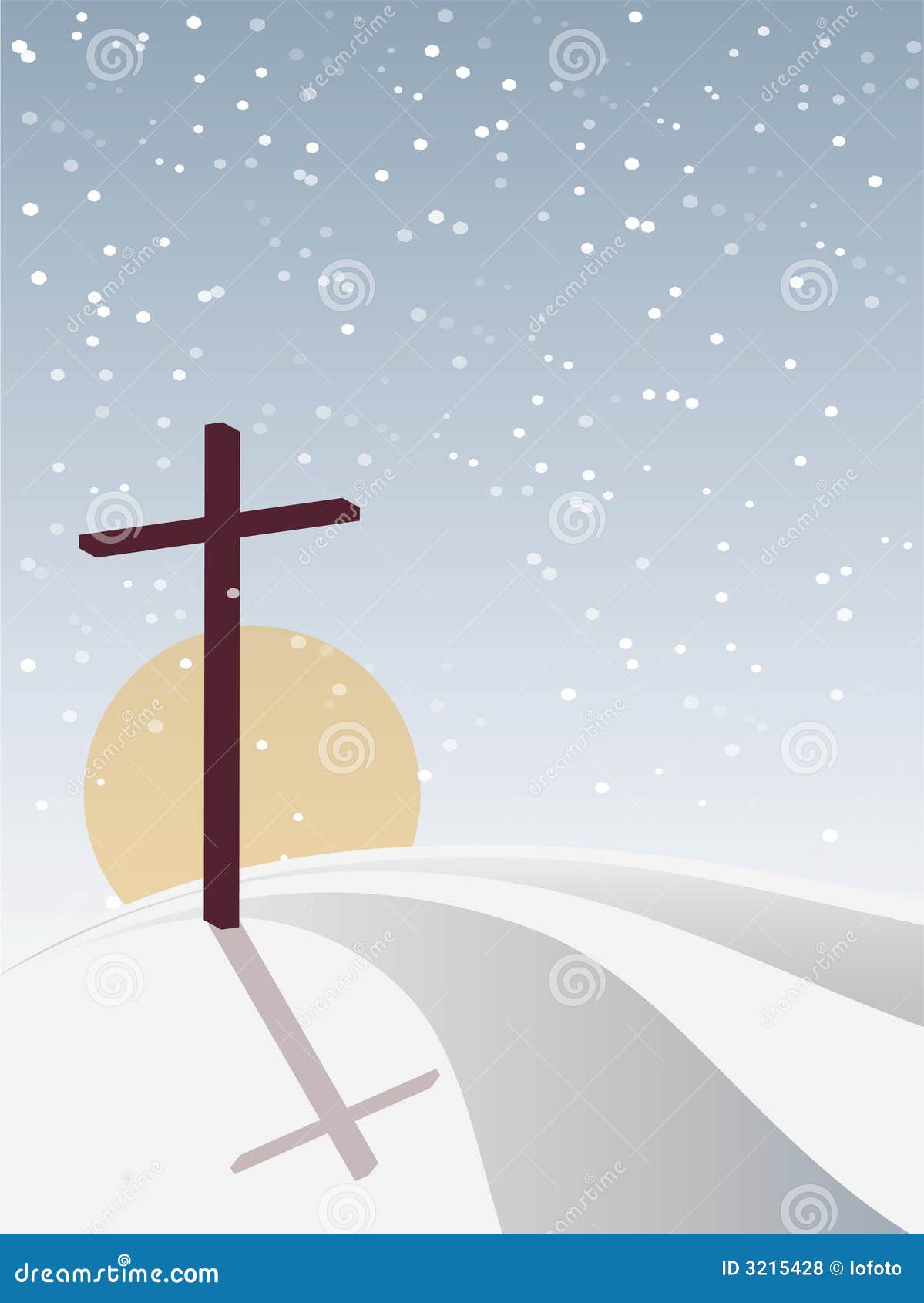 Snowy cross stock illustration. Illustration of winter - 3215428