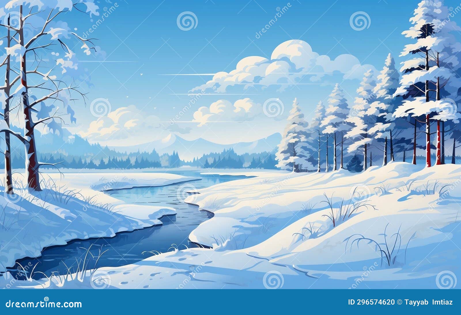 Snowy Environment" Generative AI Stock Illustration - Illustration of ...