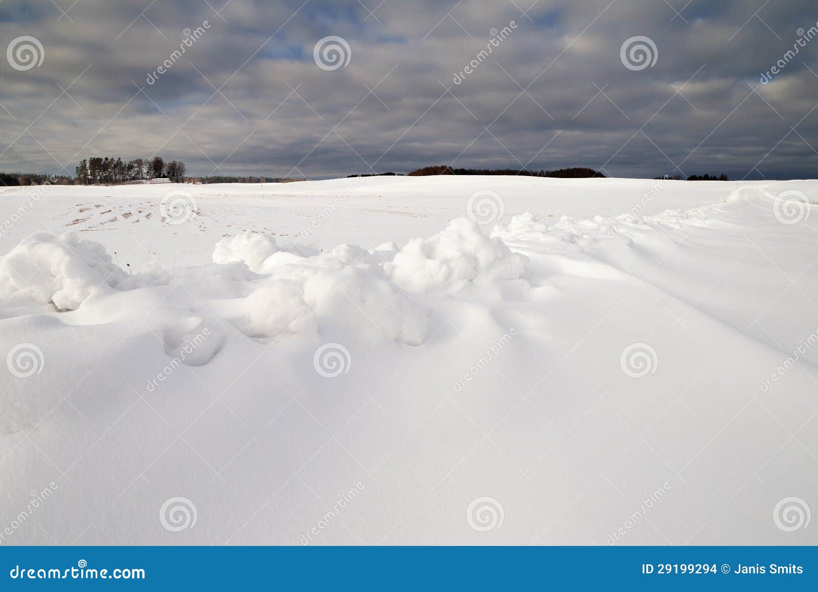 Snowy field. stock photo. Image of plain, snowy, landscape - 29199294