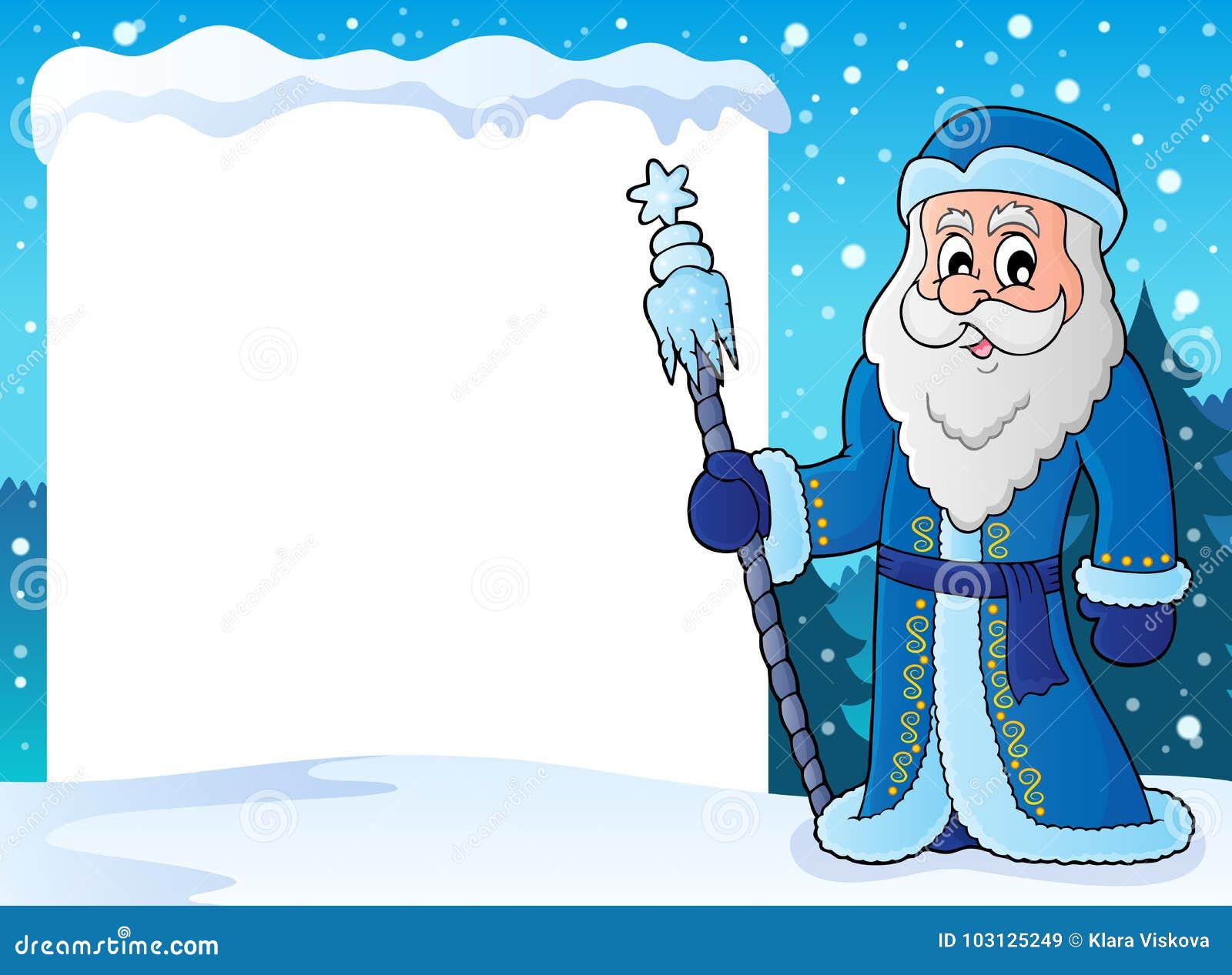 Snowy Frame with Father Frost Stock Vector - Illustration of december ...